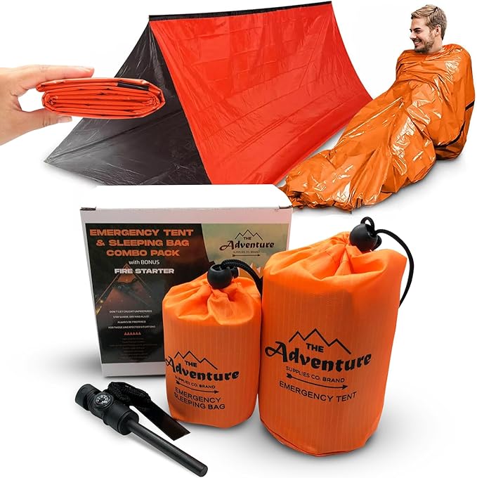 Amazon.com : Emergency Sleeping Bag & Tent Shelter, Stocking Stuffer ...