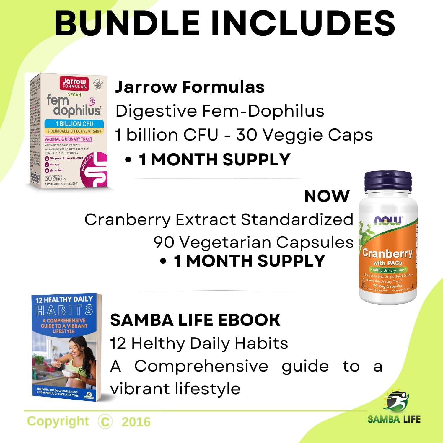 Samba Life El paquete de probióticos vaginales, incluye Jarrow Formulas ...