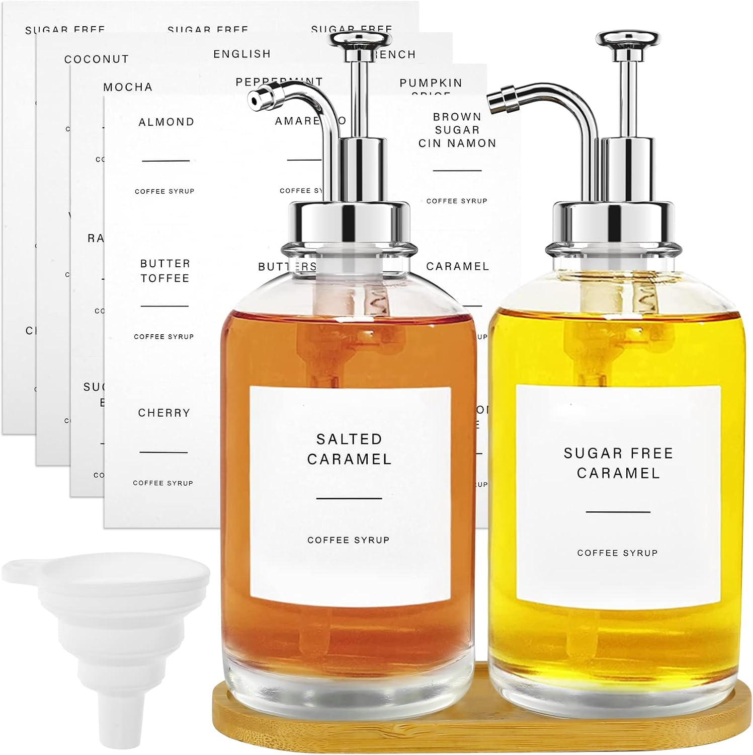 Amazon.com - 2 Pcs Coffee Syrup Dispenser Set for Coffee Bar, with ...