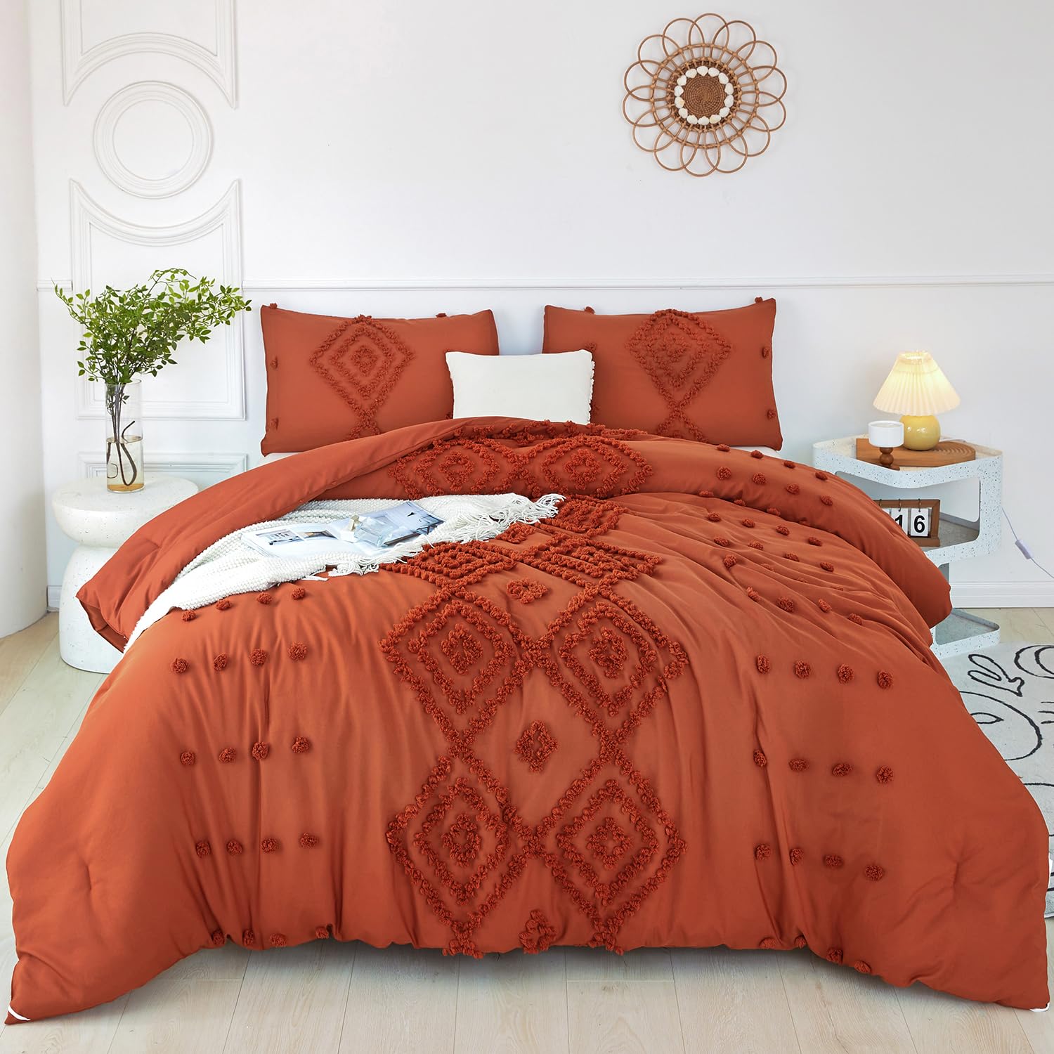 Amazon.com: ZRNBAST Terracotta Comforter Set Full Size Ultra Soft ...