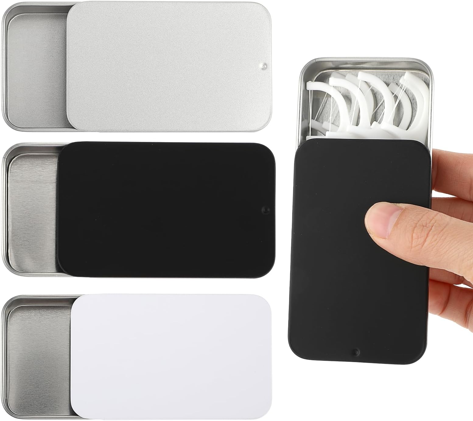 Amazon.com : Qianyu 3 Pcs Portable Dental Floss Case Sliding Compact ...