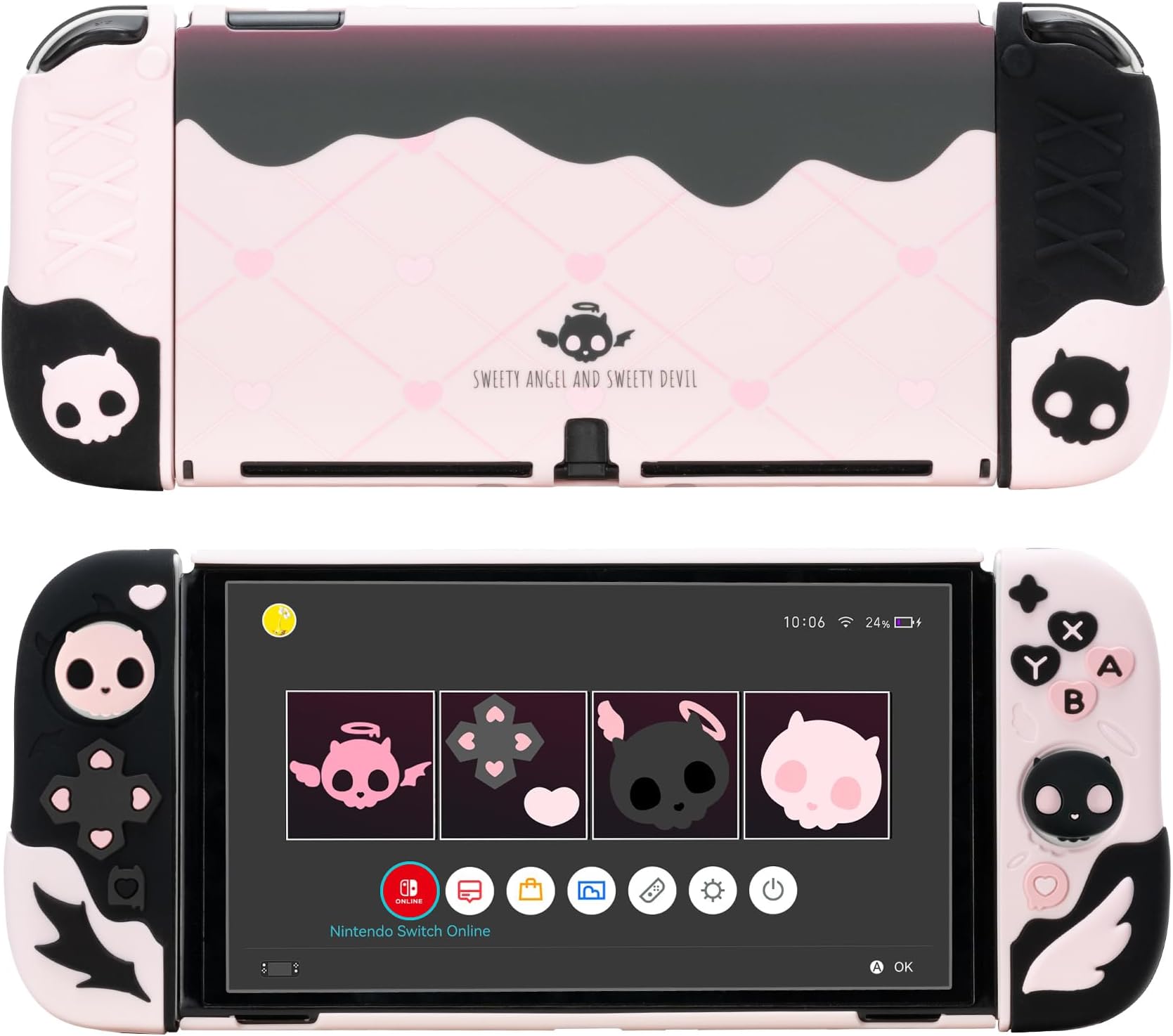 Amazon.com: GeekShare Protective Case for Switch OLED Model Plush Rabbit Protective Shell for ...