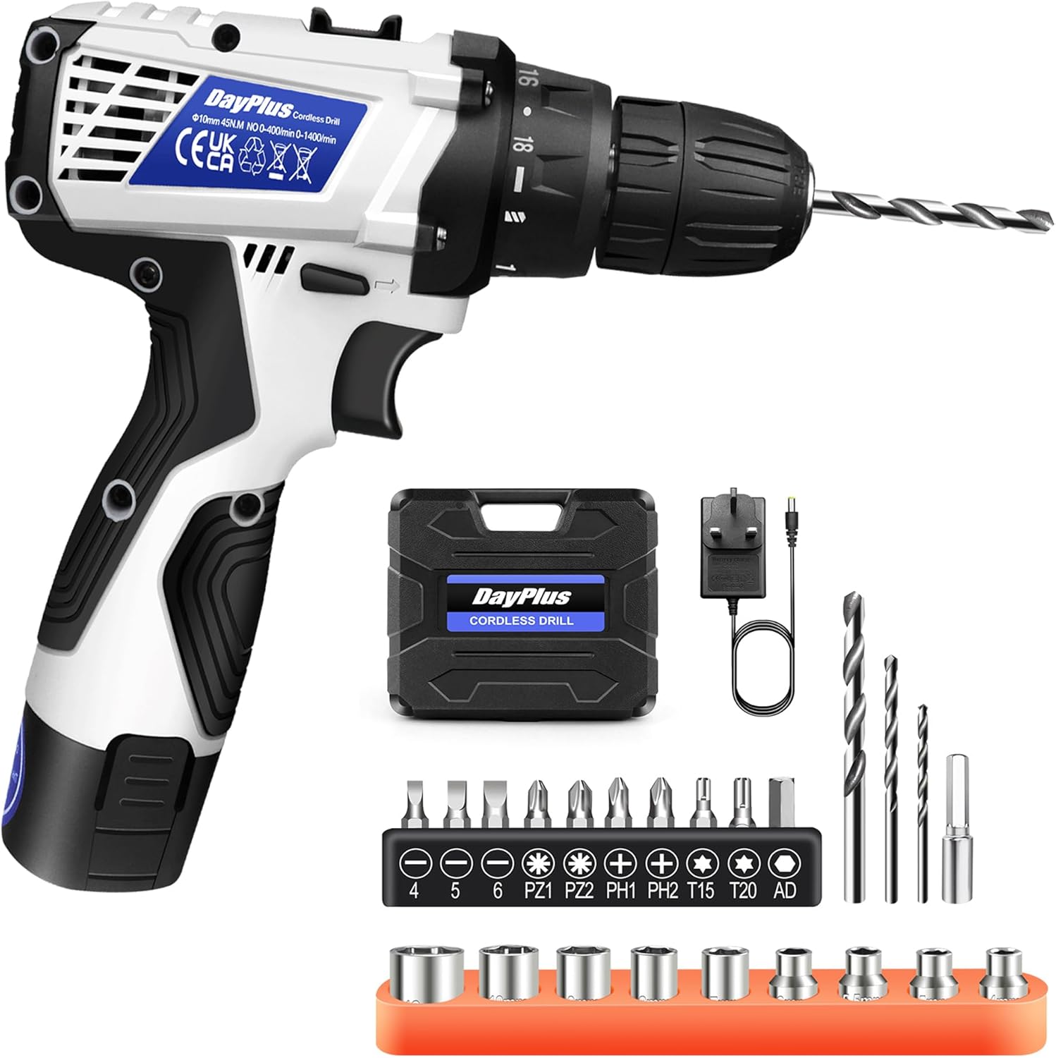 Amazon.com: Cordless Drill, Drill Set with 3/8" Chuck, Built-in LED ...