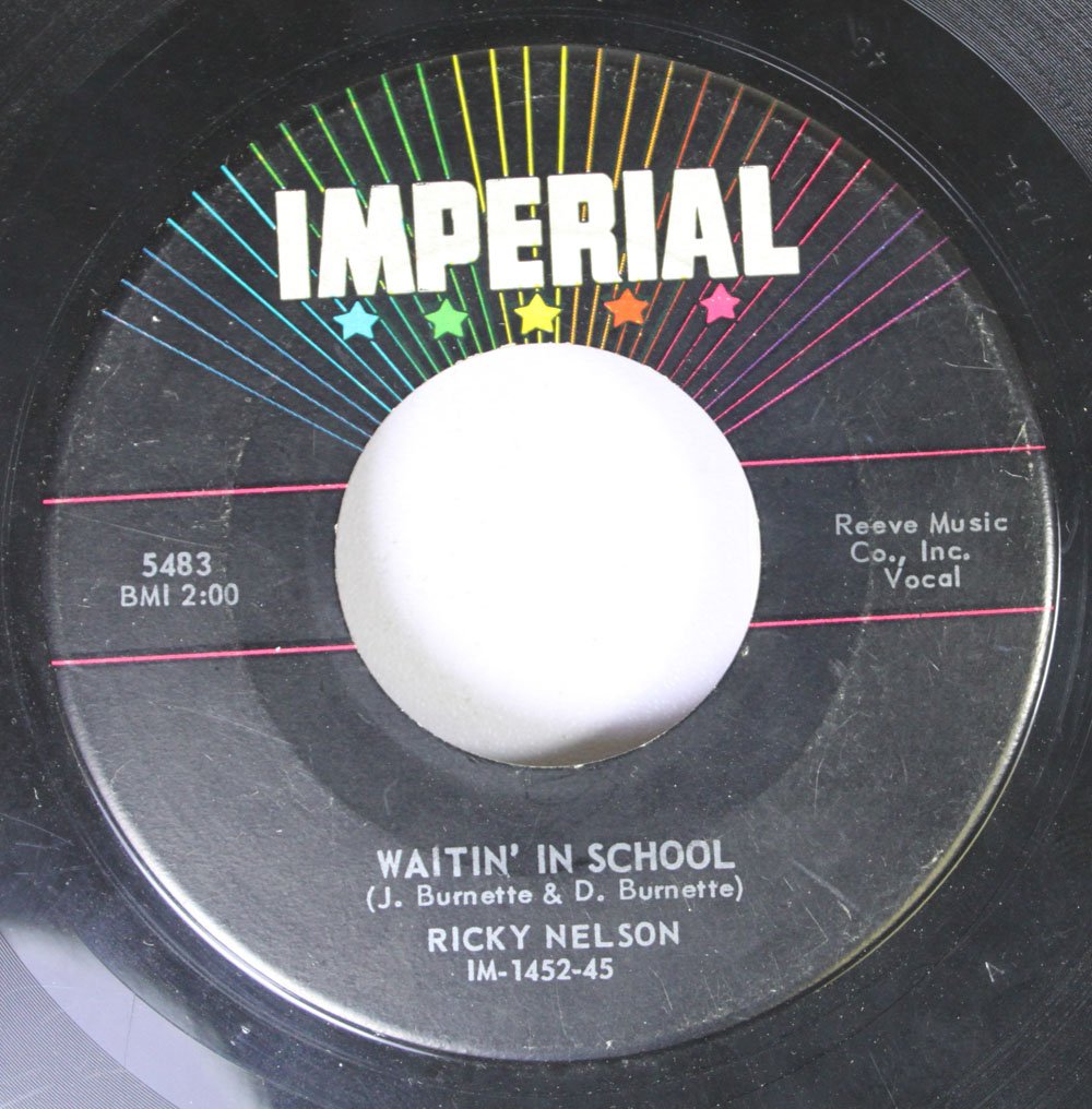 RICKY NELSON, RICKY NELSON - Ricky Nelson 45 RPM Waitin' In School ...