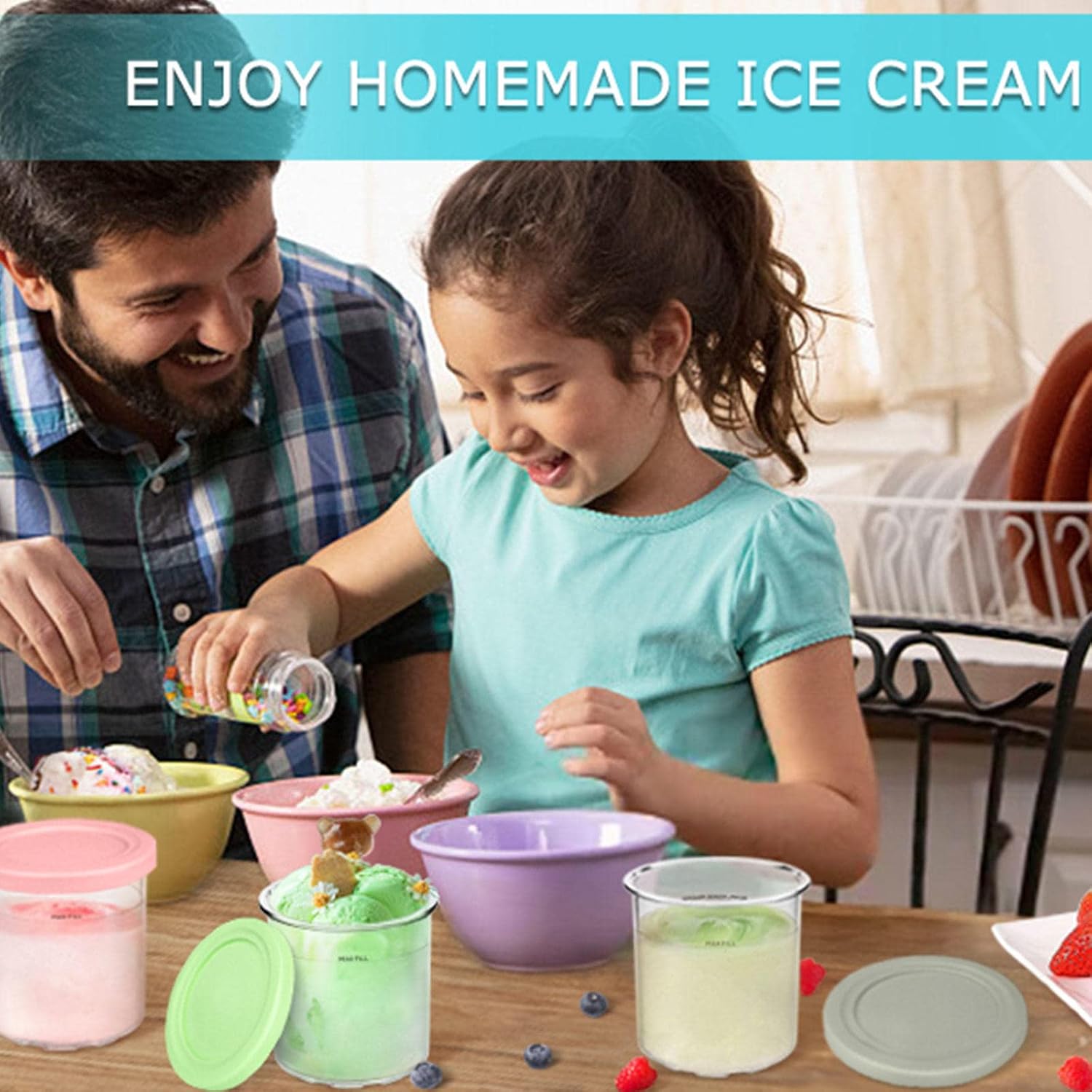 GHQYP Creami Deluxe Pints, for Ninja Creami Pint Containers, Creami ...