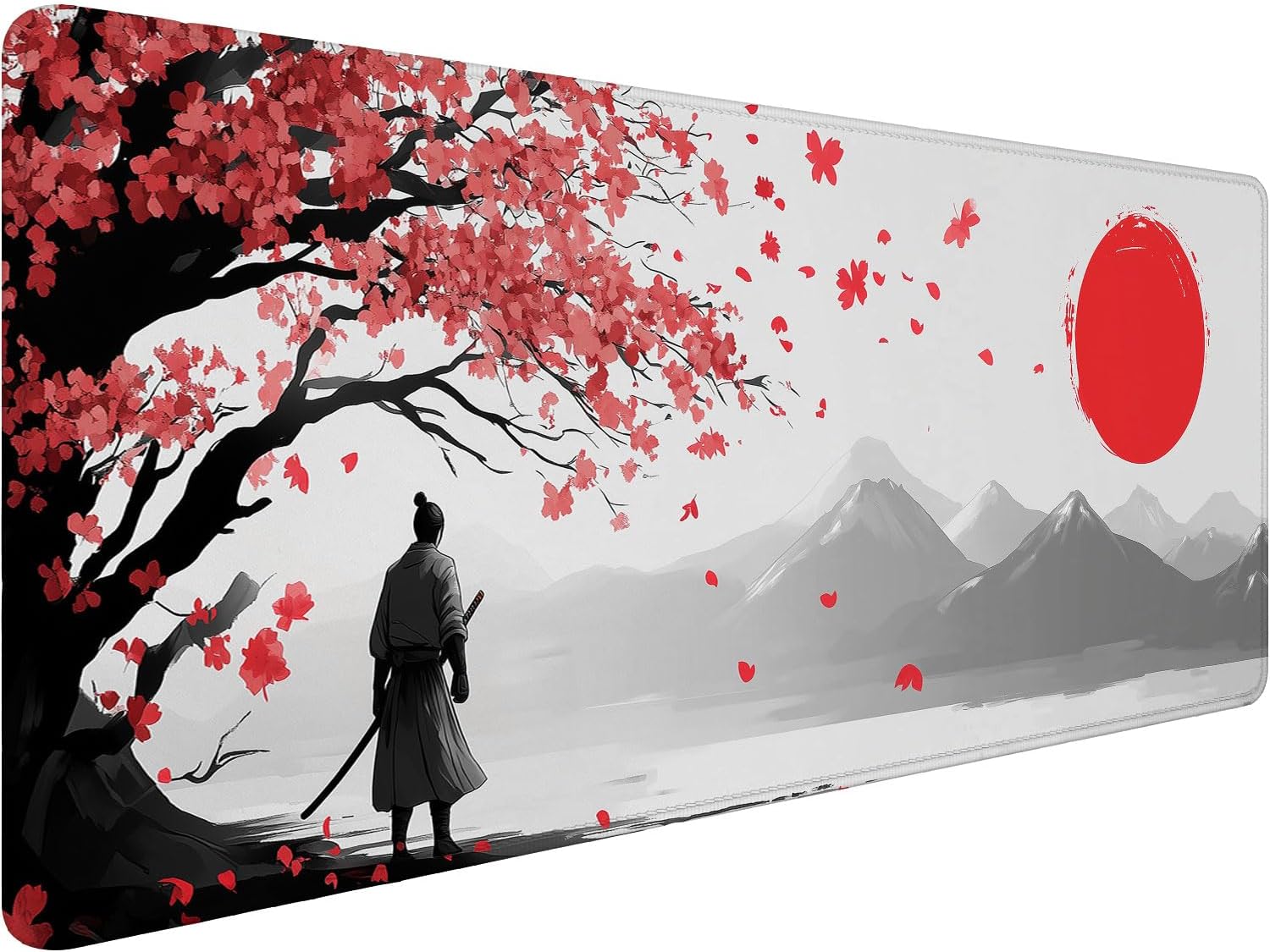 Amazon.com: Japanese Samurai Gaming Mouse Pad Watercolor Ink Cherry ...