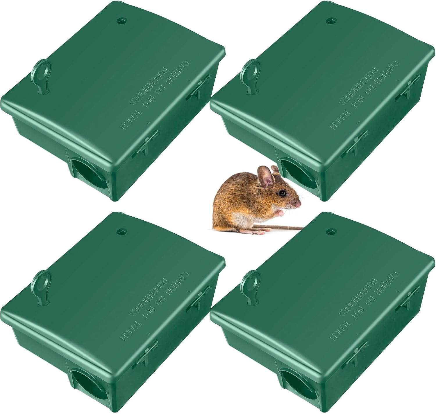 Amazon.com : 4 Pack Rat Bait Stations Large Rodent Bait Station with ...