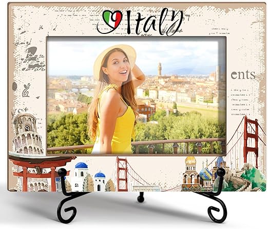 Amazon.com - BSNZZIO Italy Travel Photo Frame, Wooden Picture Frame ...