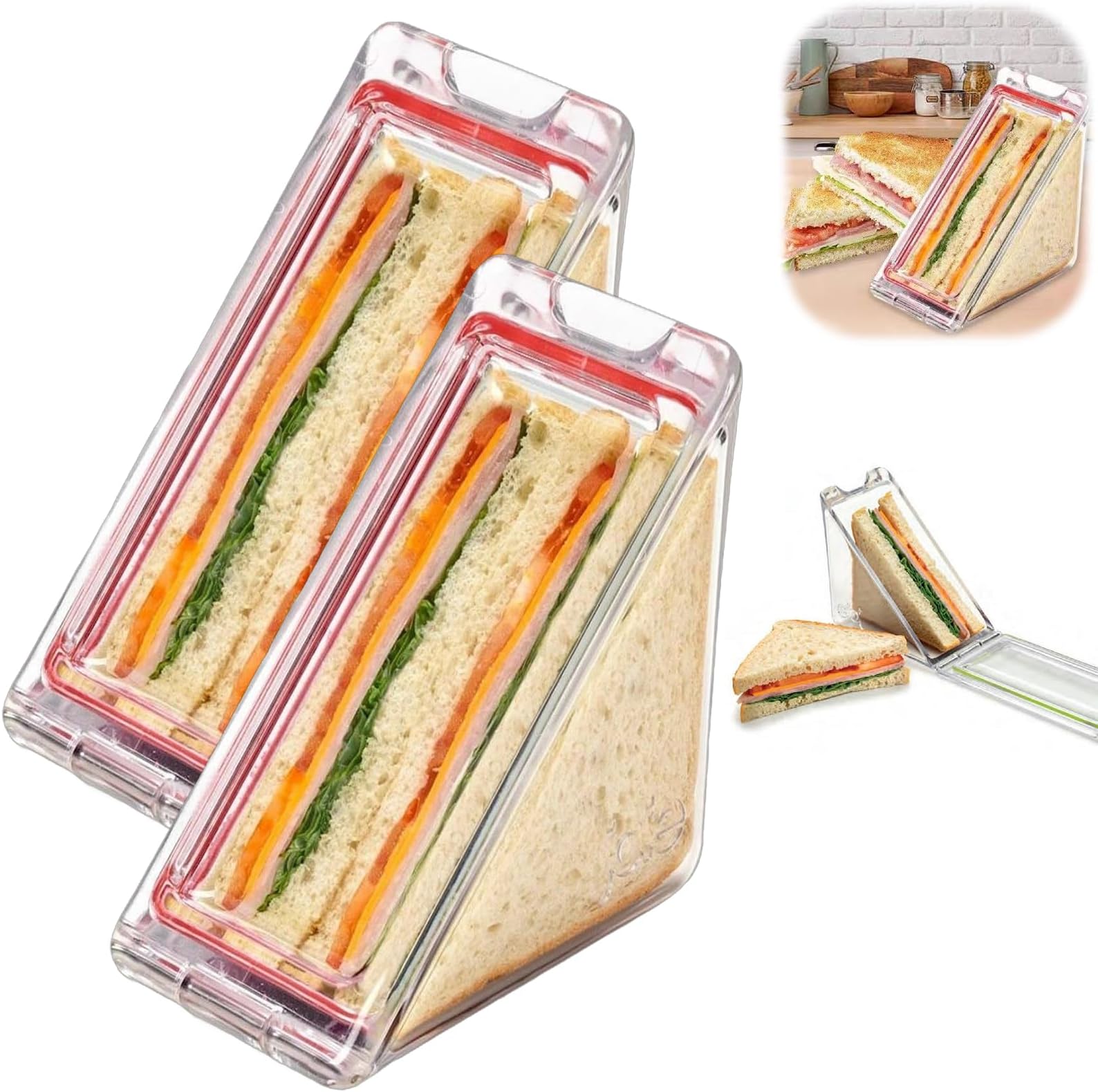 Amazon.com: RAUWIZX 2 PCS Magnetic Sandwich Container, Sandwich ...