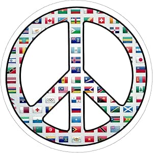 Amazon.com: World Peace Sign - Small Bumper Sticker or Laptop Decal (3. ...