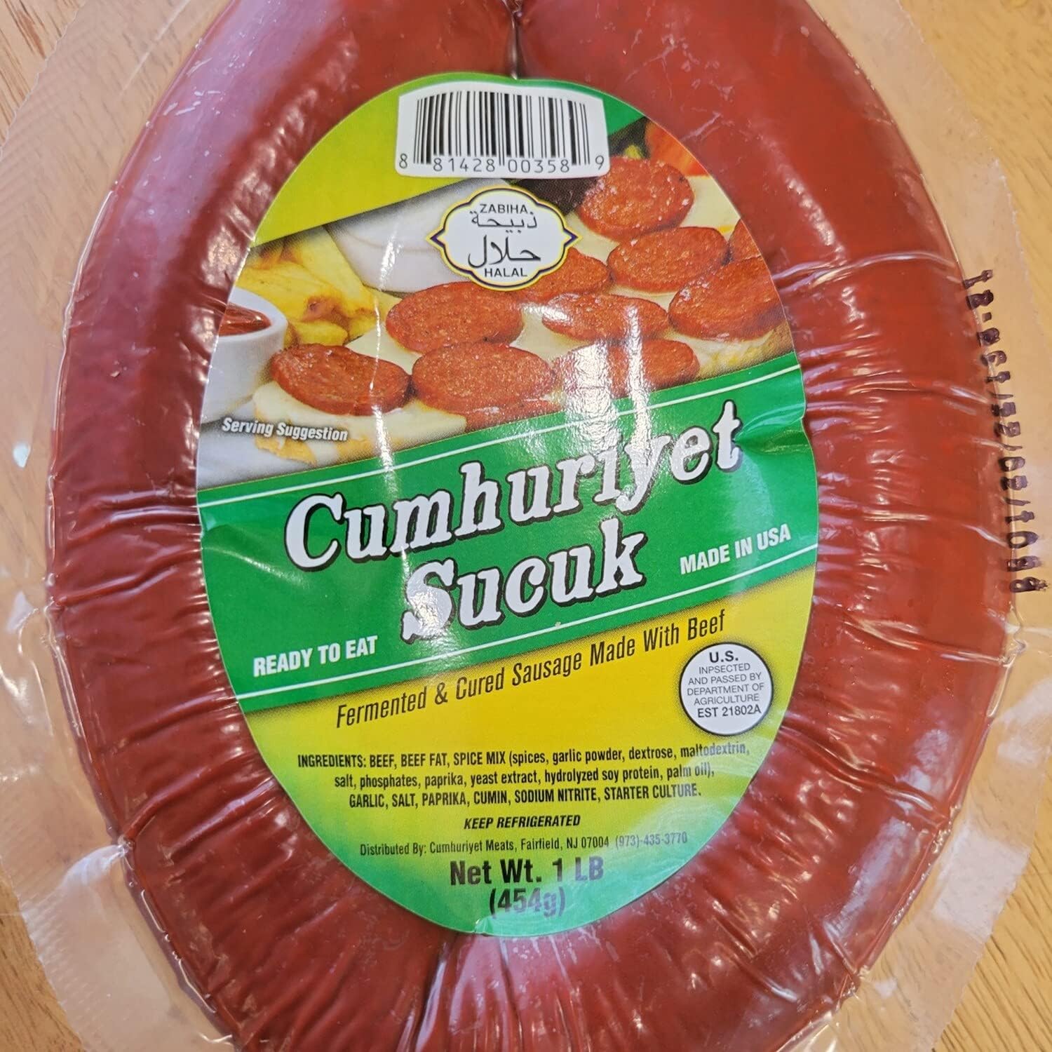 Amazon.com: Cumhuriyet Turkish Sucuk turkish Soudjouk Fermented Sausage ...