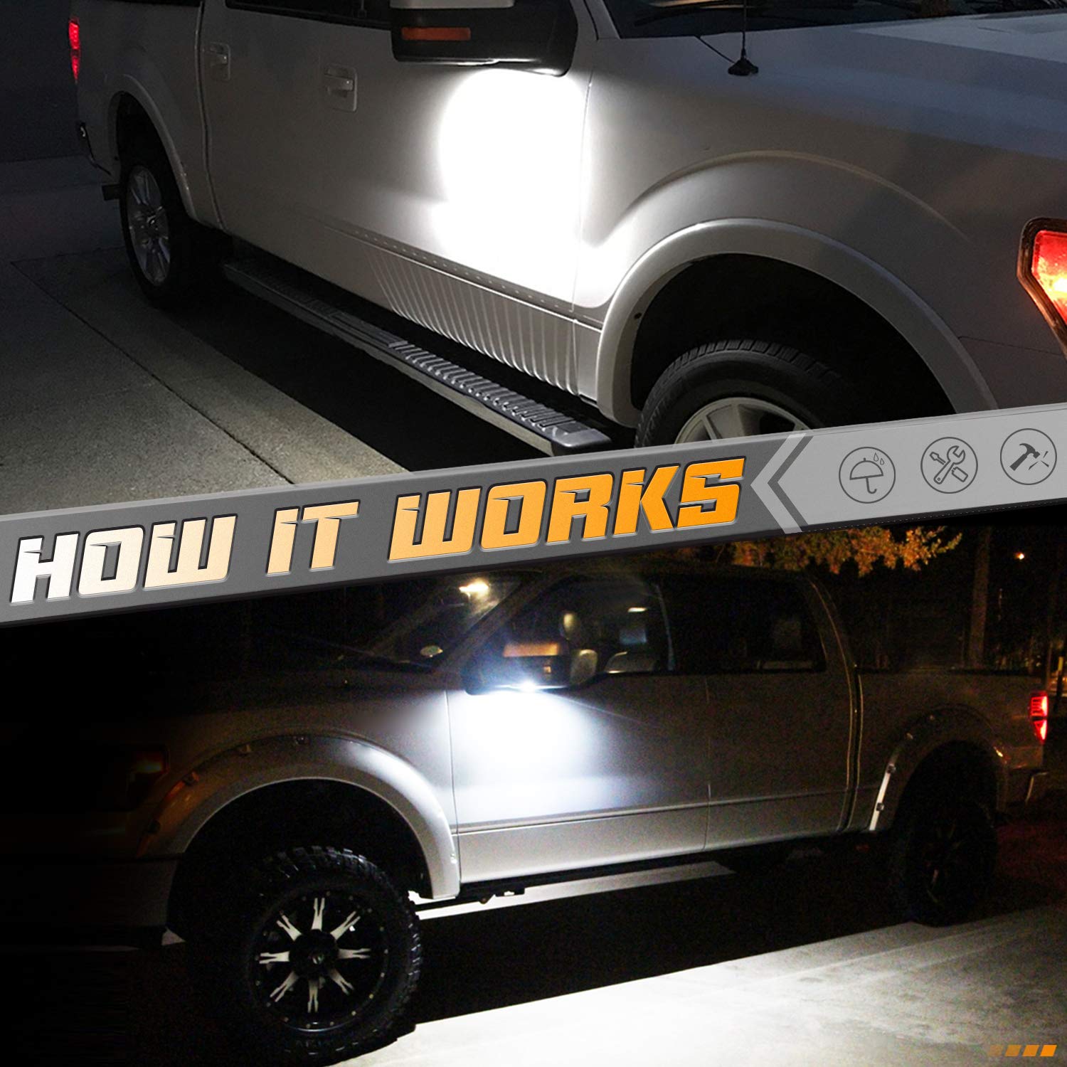 Snapklik.com : HERCOO LED Puddle Lights Left And Right Side Mirror ...