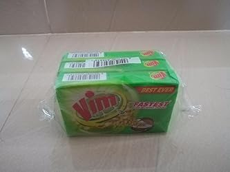 Vim Fresh Lemon Dishwash Bar 200 g (Combo Pack of 3) Tough Stain & Grease Removal For Utensils ...