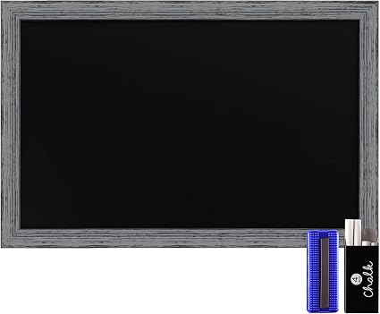 Amazon.com: HBCY Creations Rustic Grey Wooden Magnetic Wall Chalkboard ...