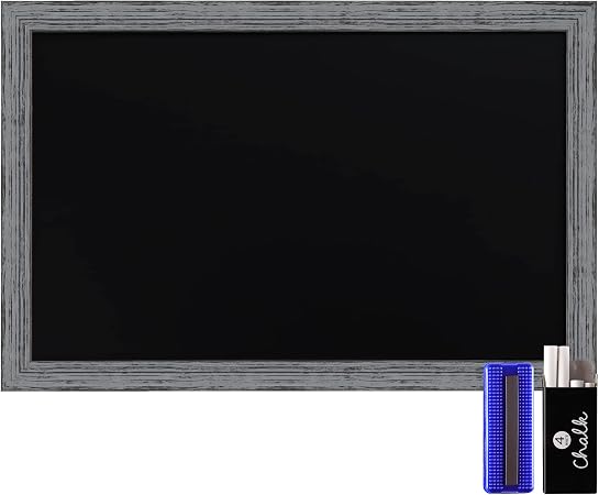 Amazon.com: HBCY Creations Rustic Grey Wooden Magnetic Wall Chalkboard ...