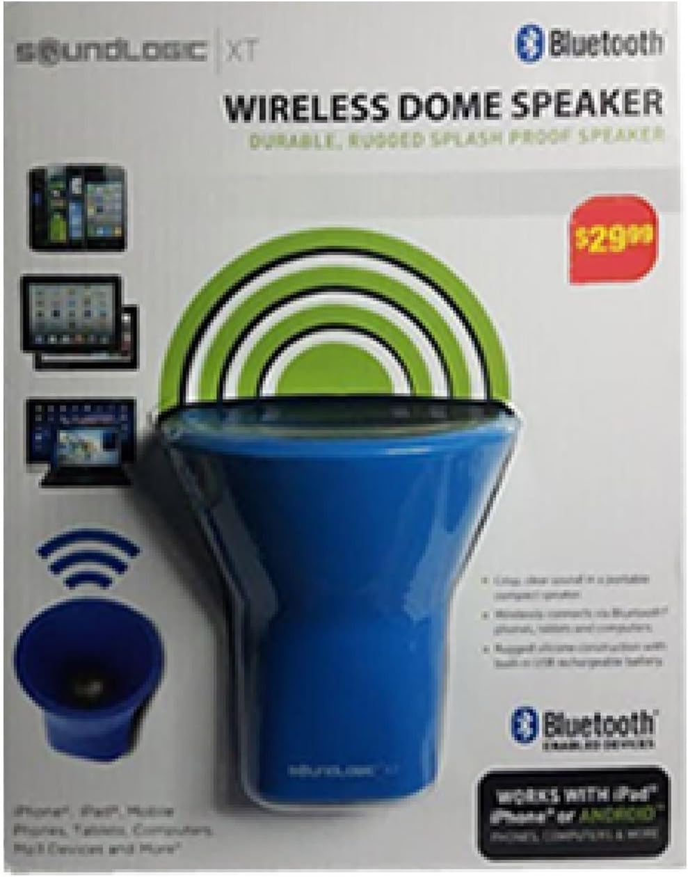 SoundLogic XT Wireless Dome Speaker Bluetooth - Blue or black color ...