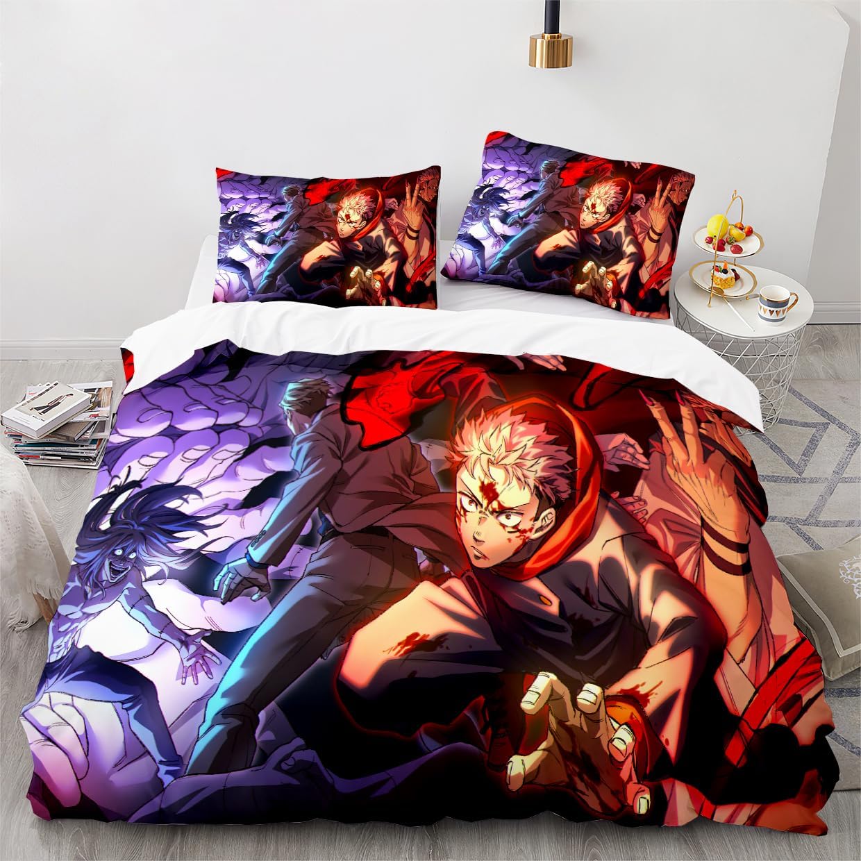 Amazon.com: Klekyes Anime Jujutsu Kaisen Duvet Cover Bedding Set,3D ...