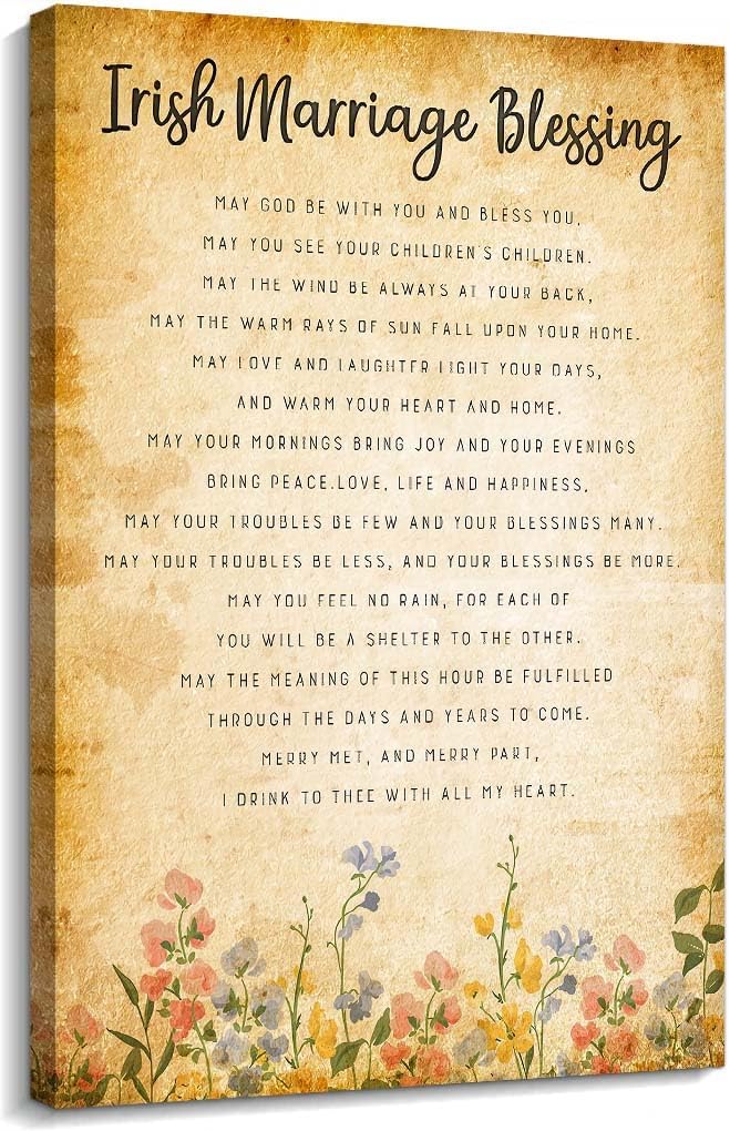 Amazon.com: Highuppo Irish Wedding Blessing Prayer Wall Art Marriage ...