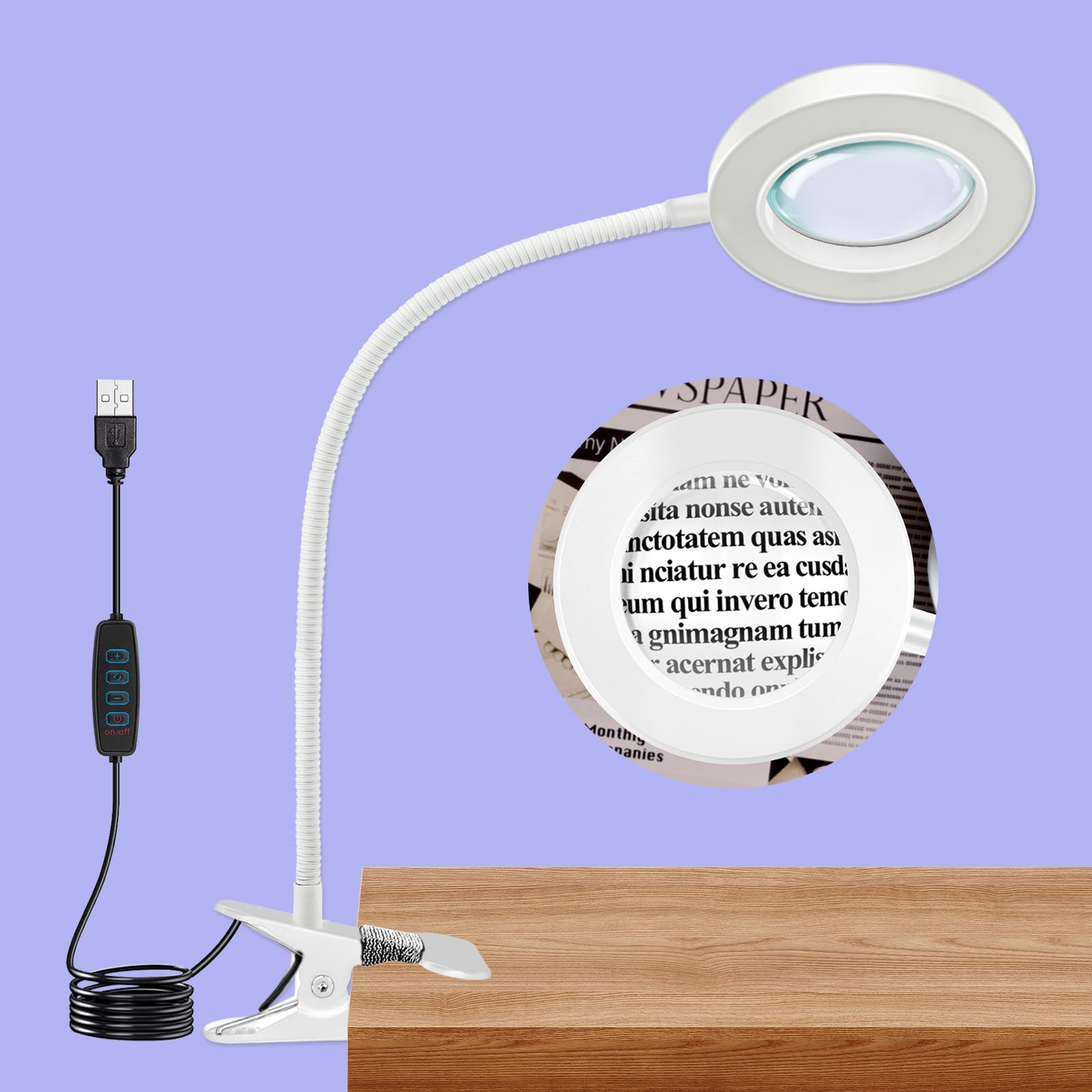 Amazon.com: 10X Magnifying Glass with Light, Clip on Mganifier with ...