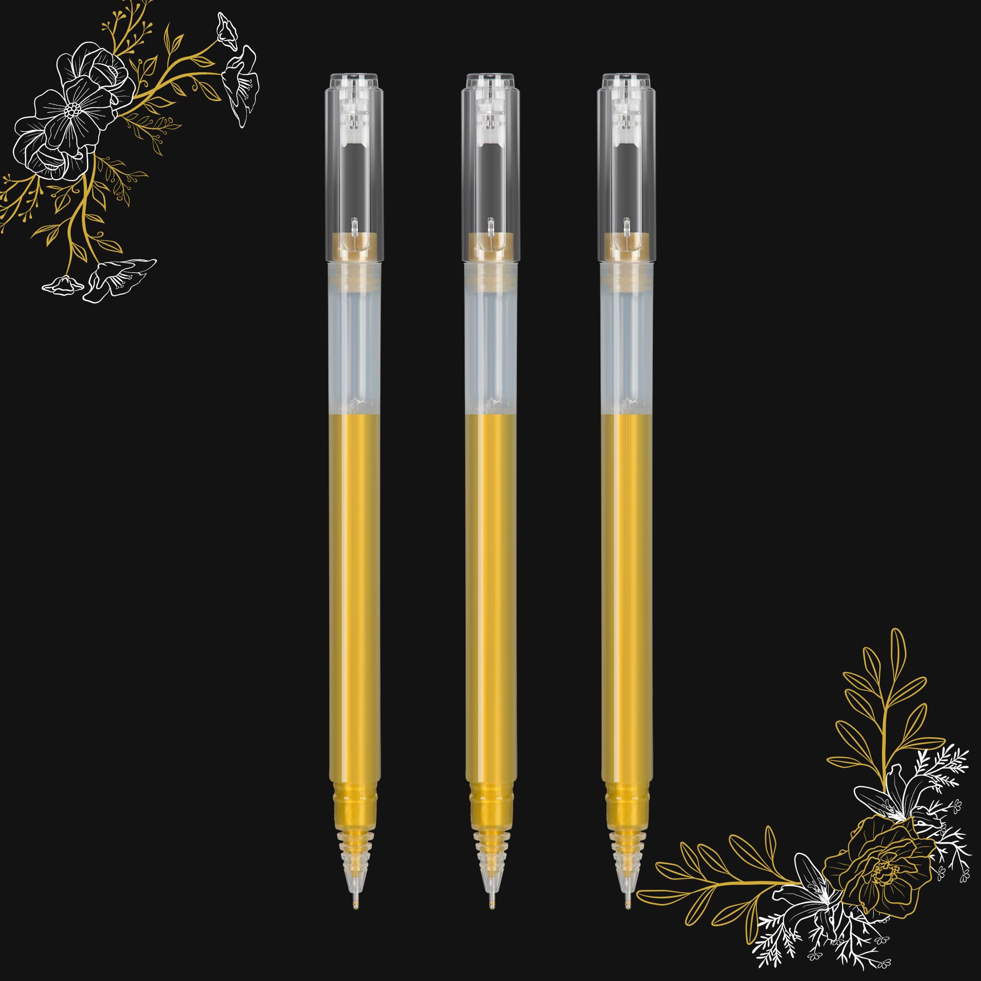 SMOOTHERPRO Gold Gel Pen Set | Highlight Gel Ink Pens | 1.0mm Art Liner ...