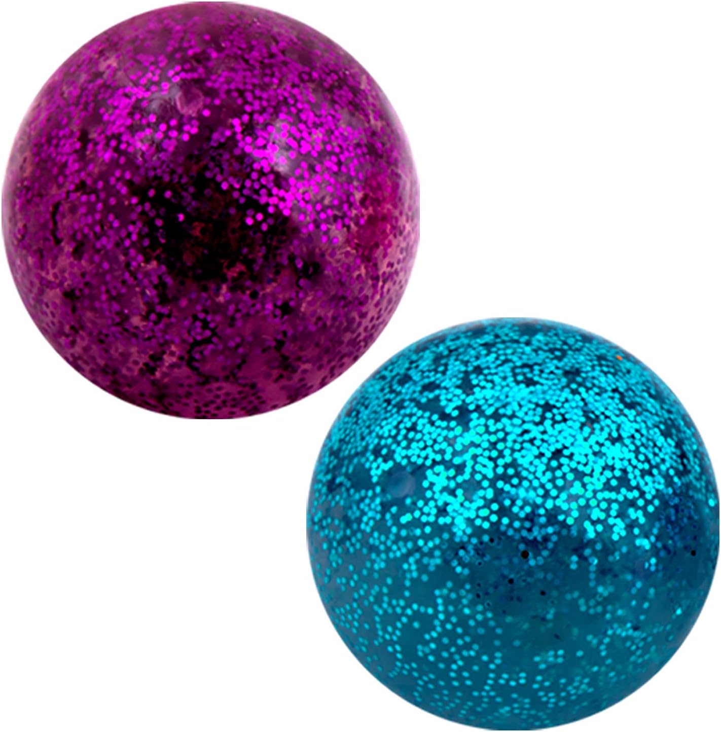 Amazon.com: Stress Balls - Squishy Squeeze Balls Glitter Style 1.75 ...