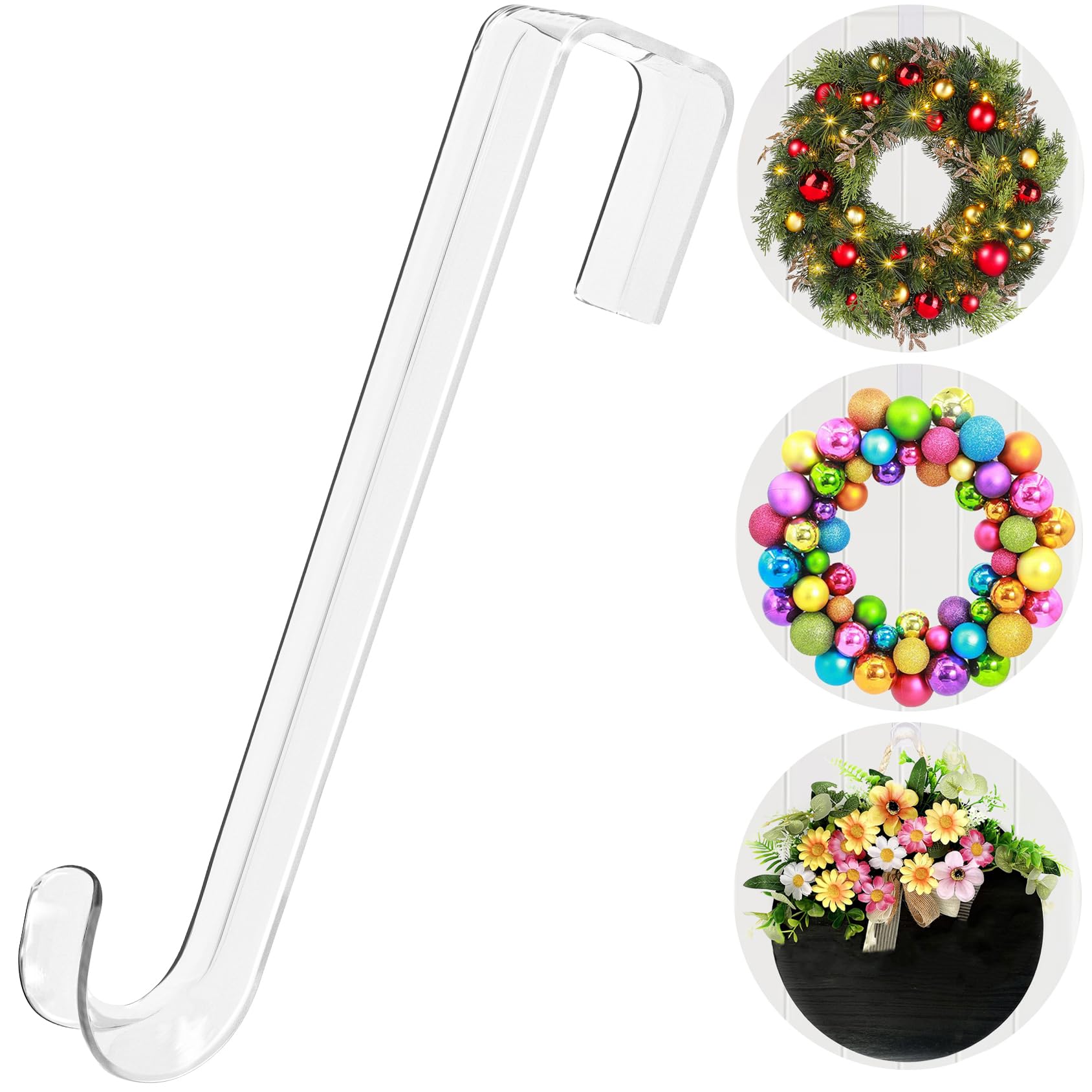 Amazon.com: 15'' Wreath Hangers for Front Door,Clear Wreath Door Hanger ...