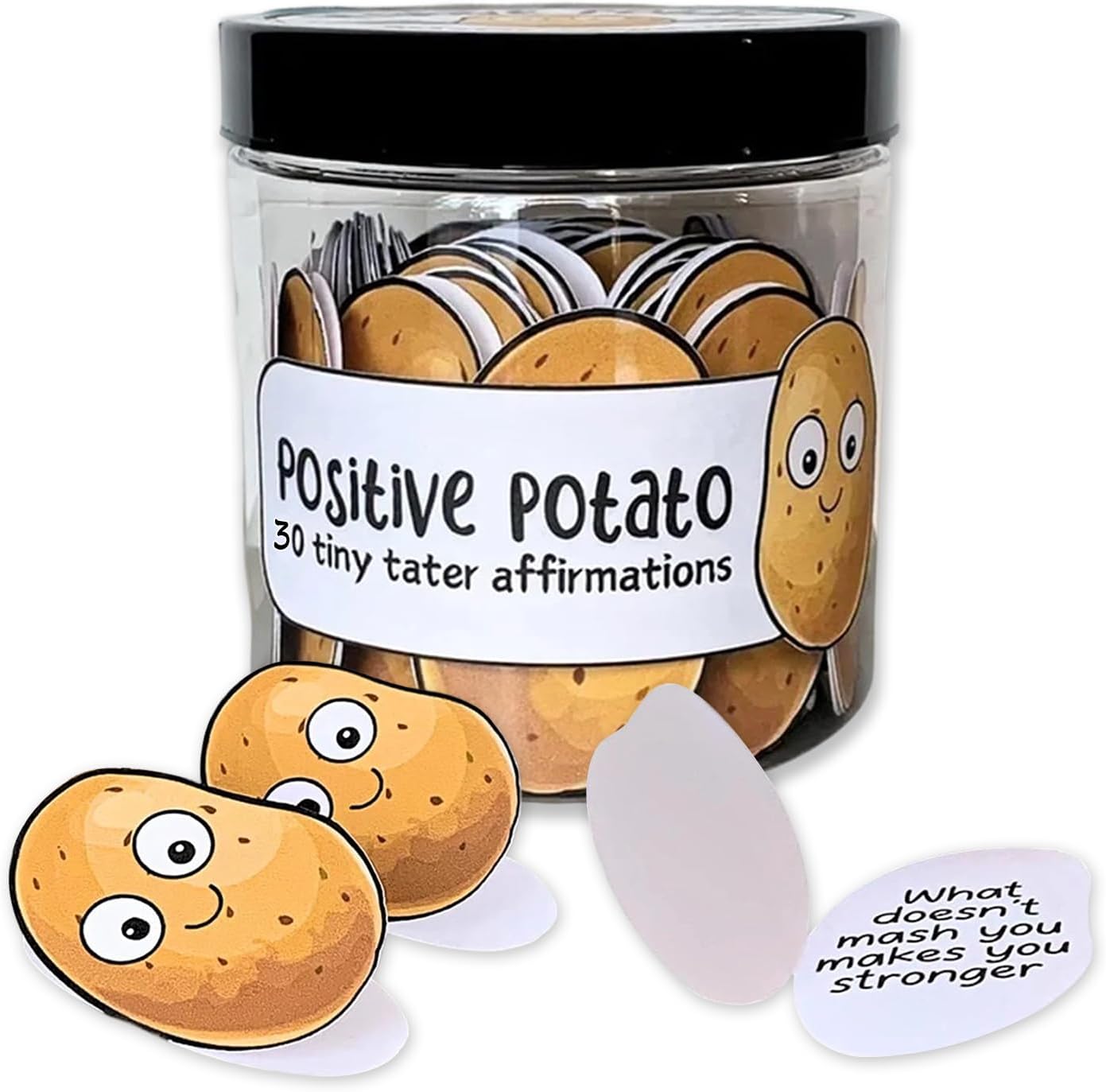 Daily Affirmation Potato Card Jar, Positive Messages Mini Emotional ...