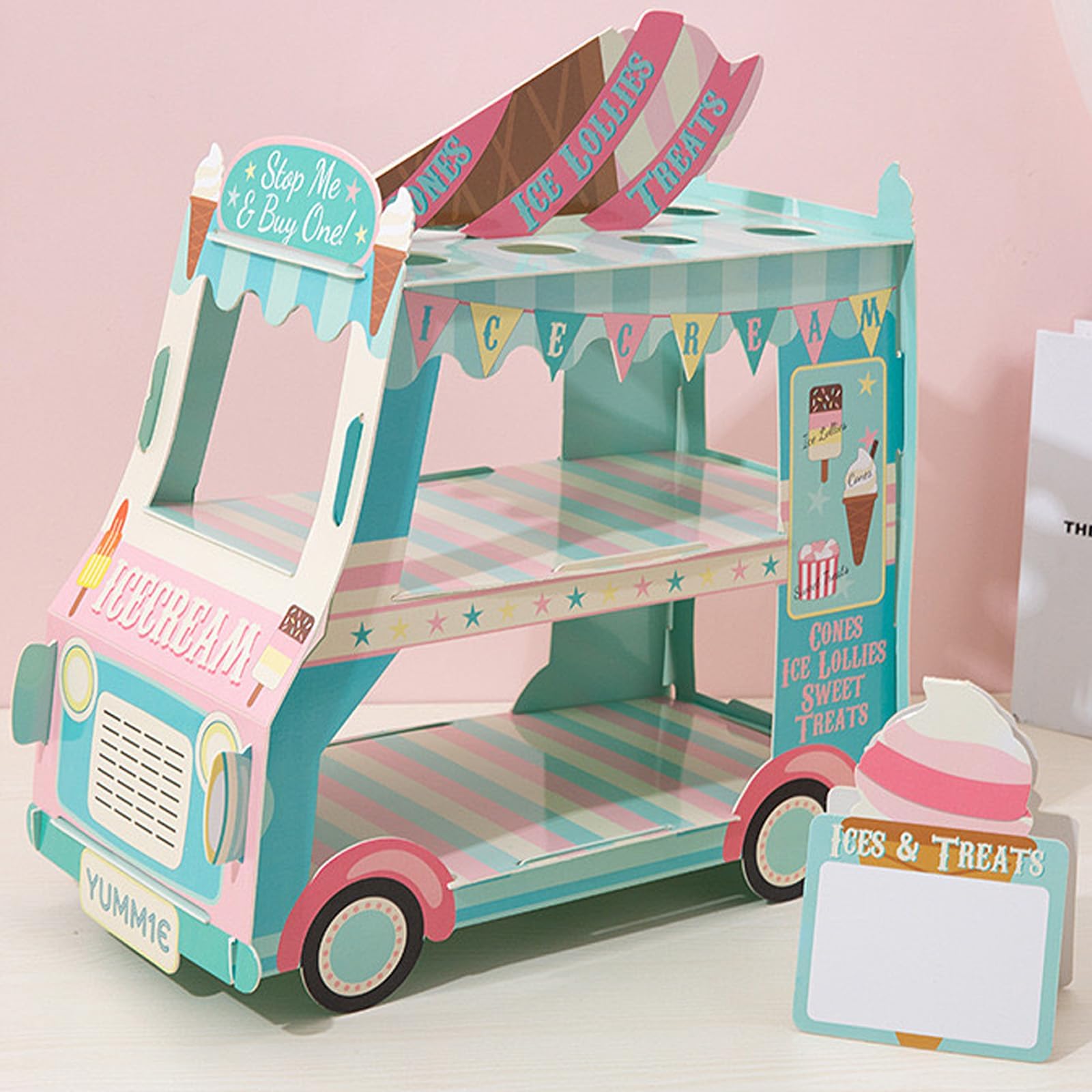 Amazon.com: 3 Tier Cupcake Ice Cream Cart Stand, Ice Cream Birthday ...