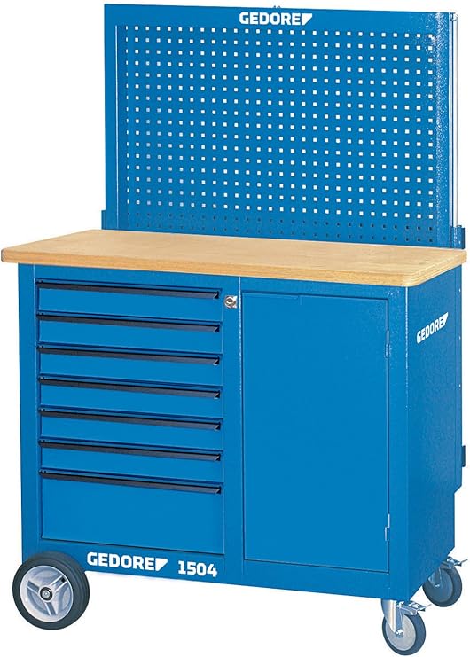 GEDORE BR 1504 0511 LH Rollwerkbank mit Rückwand plus Hakensortiment ...