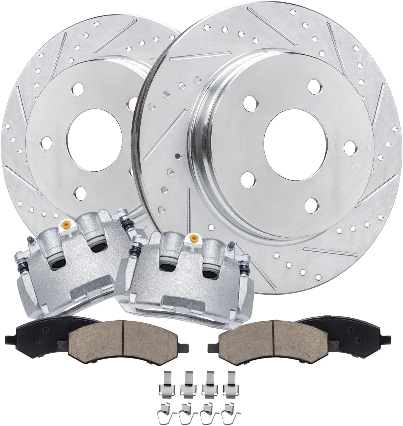 Amazon.com: Detroit Axle - Front Brake Kit for Dodge Ram 1500 Classic Drilled & Slotted Disc ...