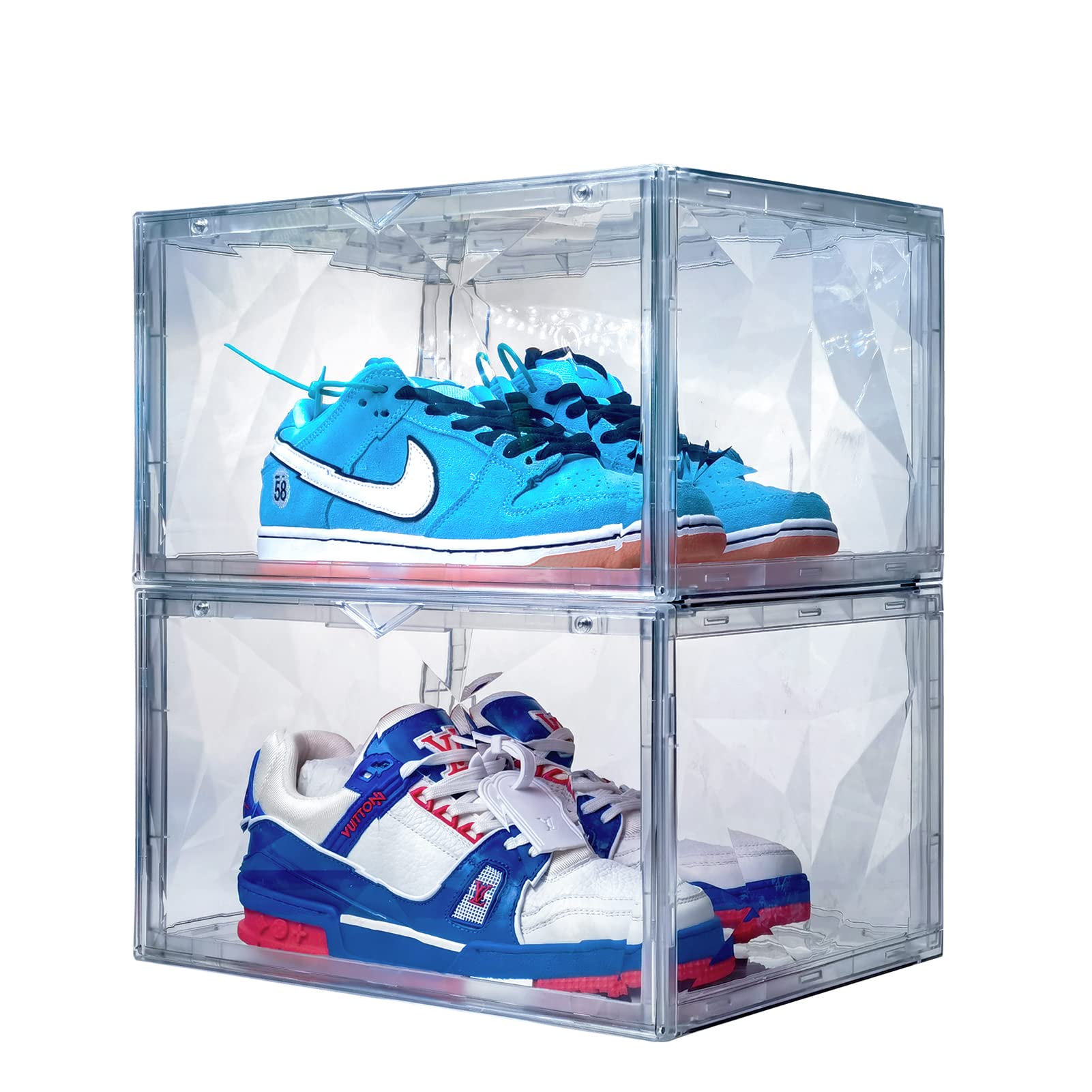 Buy Miss puff shoe storage box stackable, Side Open sneaker display ...