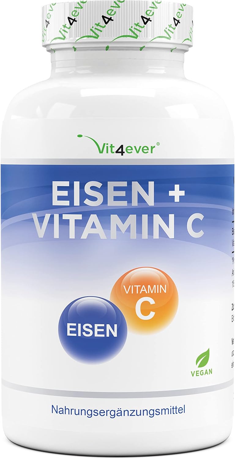 Fer - 365 comprimés avec 40 mg de fer pur + vitamine C naturelle ...
