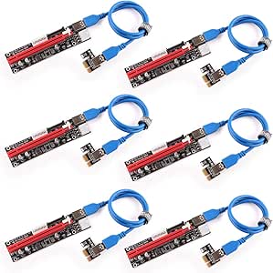 Amazon.com: Ziyituod 6 Pack PCI-E Risers 1X to 16X Graphics Extension ...