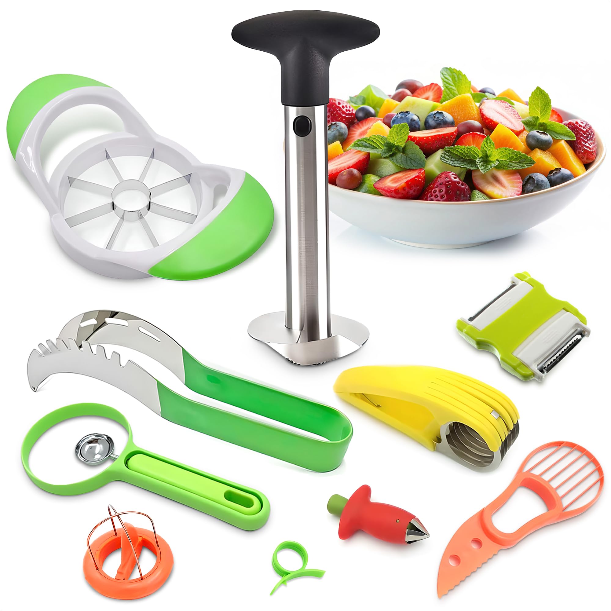 Amazon.com: 10 Pcs Fruit Slicer Set Fruit Cutting Tools - Pineapple ...