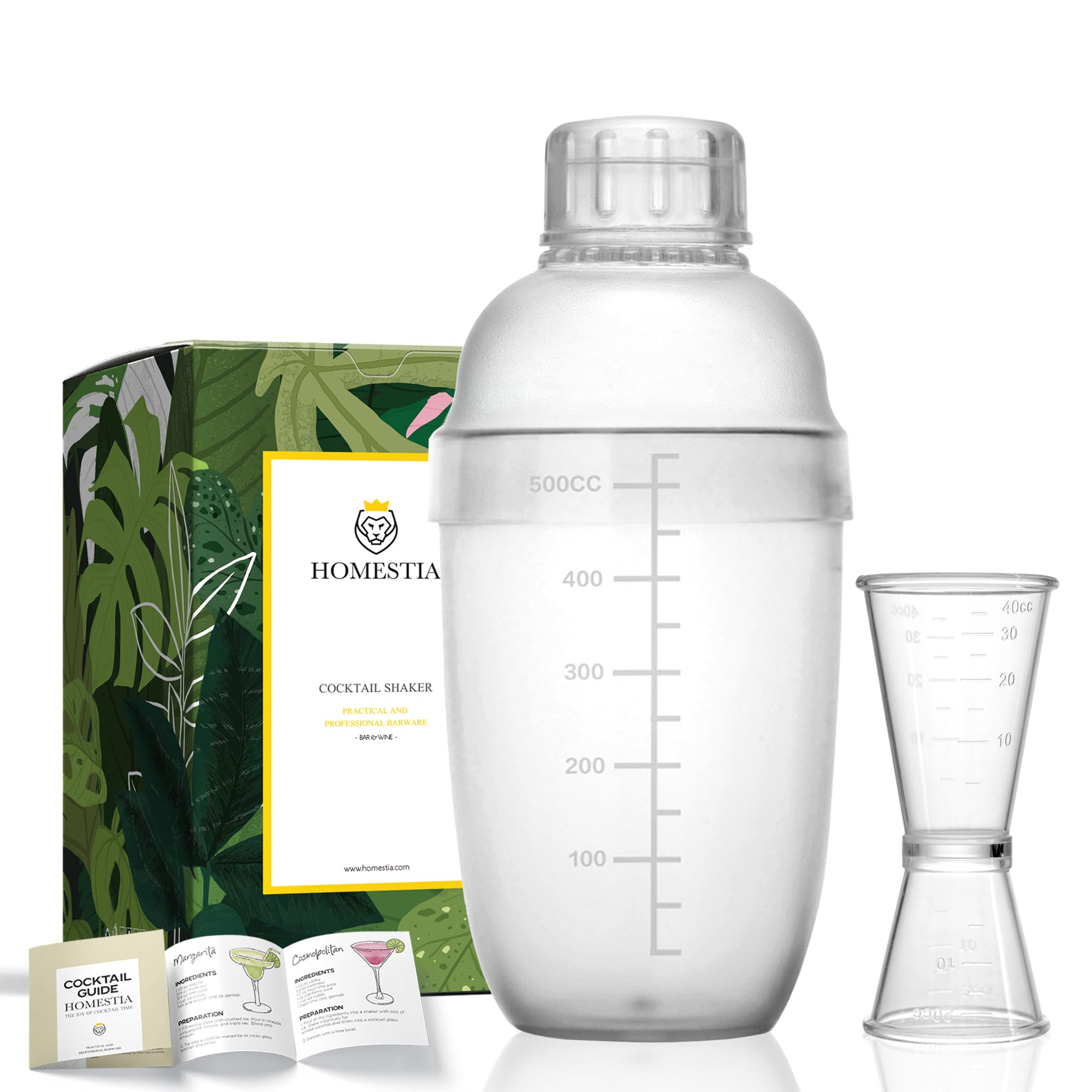 Snapklik.com : 18 Oz Plastic Cocktail Shaker 3-Piece Drink Mixer Boba ...