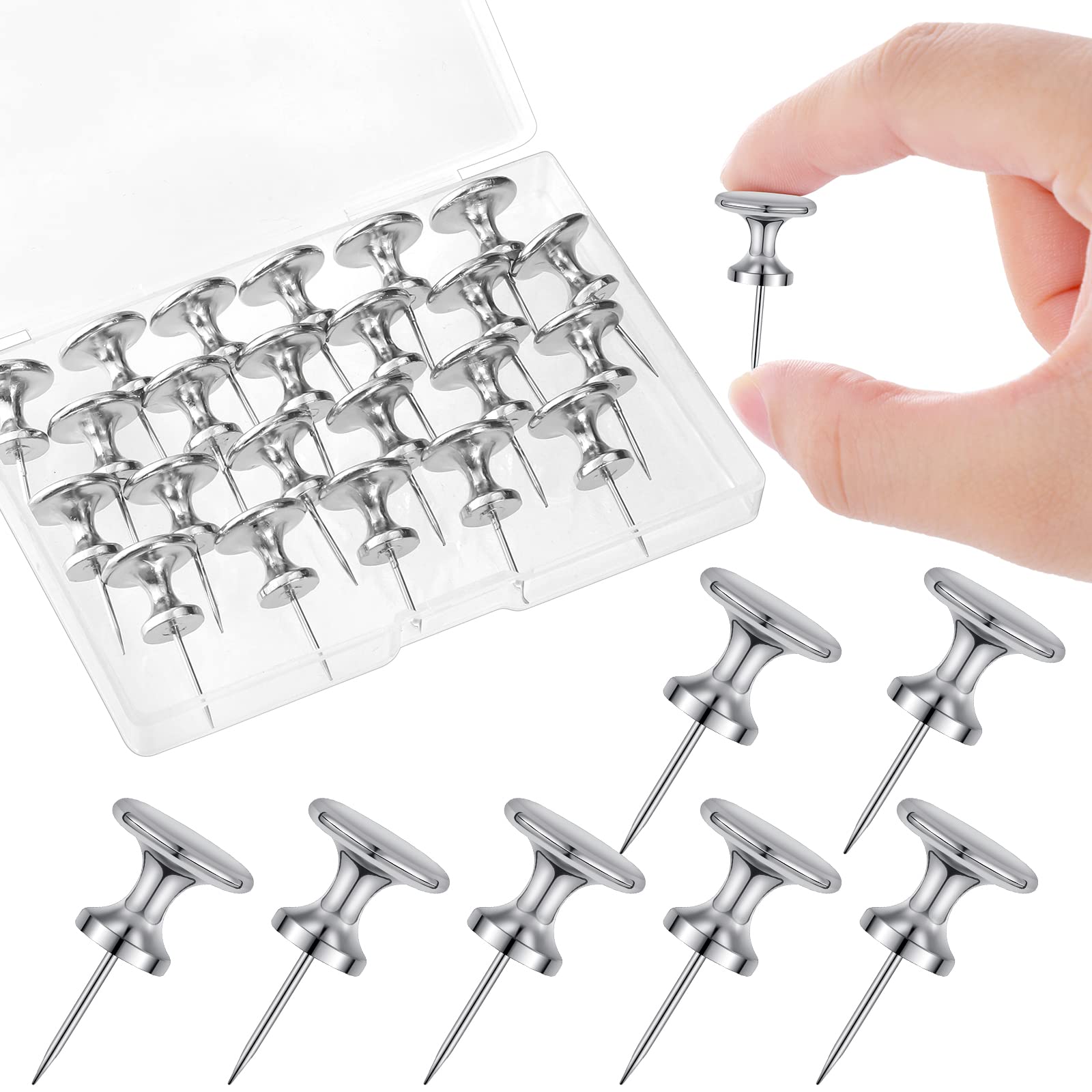 Snapklik.com : 30 Count Jumbo Metal Push Pins 1.14 Inch, Giant Thumb ...