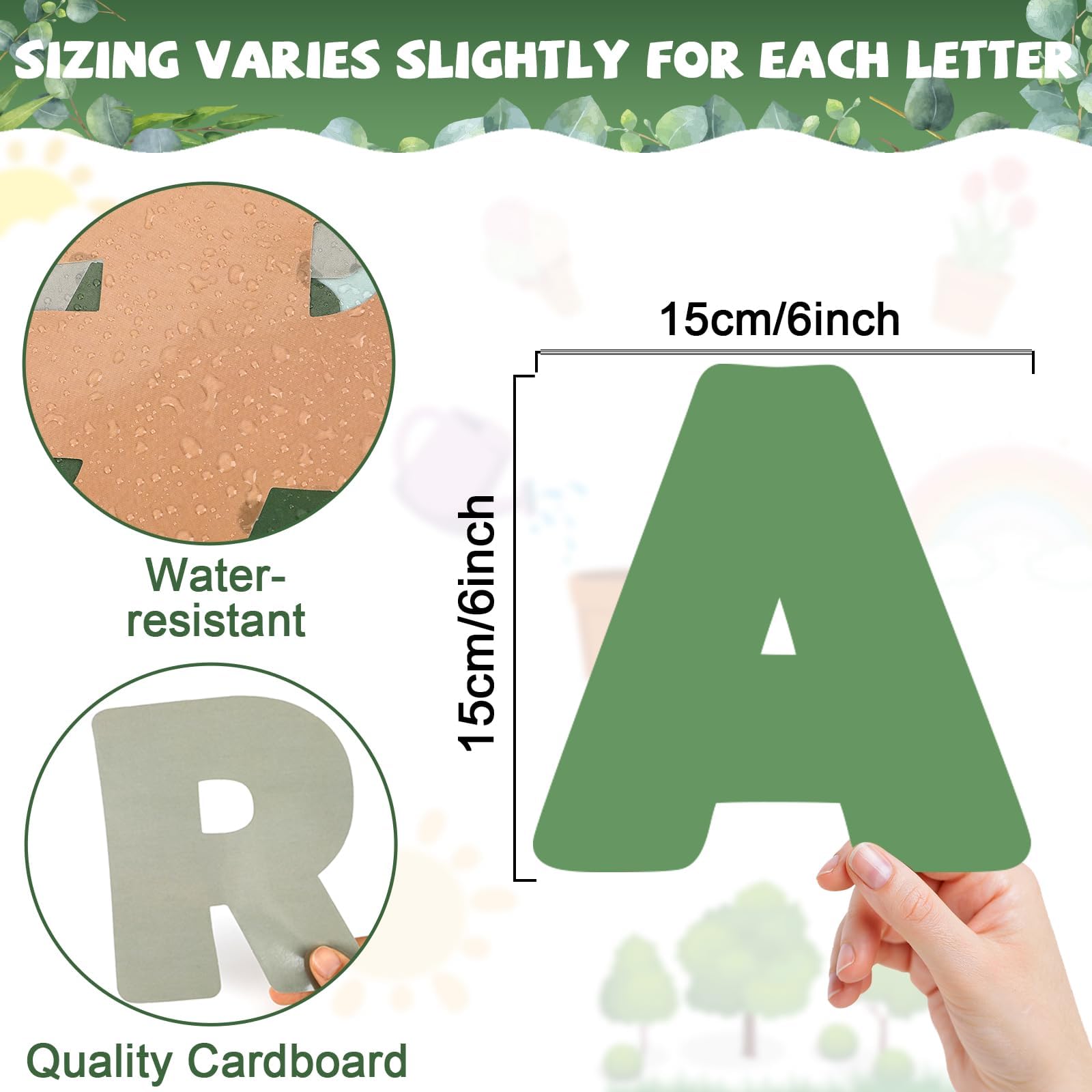 Snapklik.com : 150 PCS Large 7" Bulletin Board Letters Set, Sage Green ...