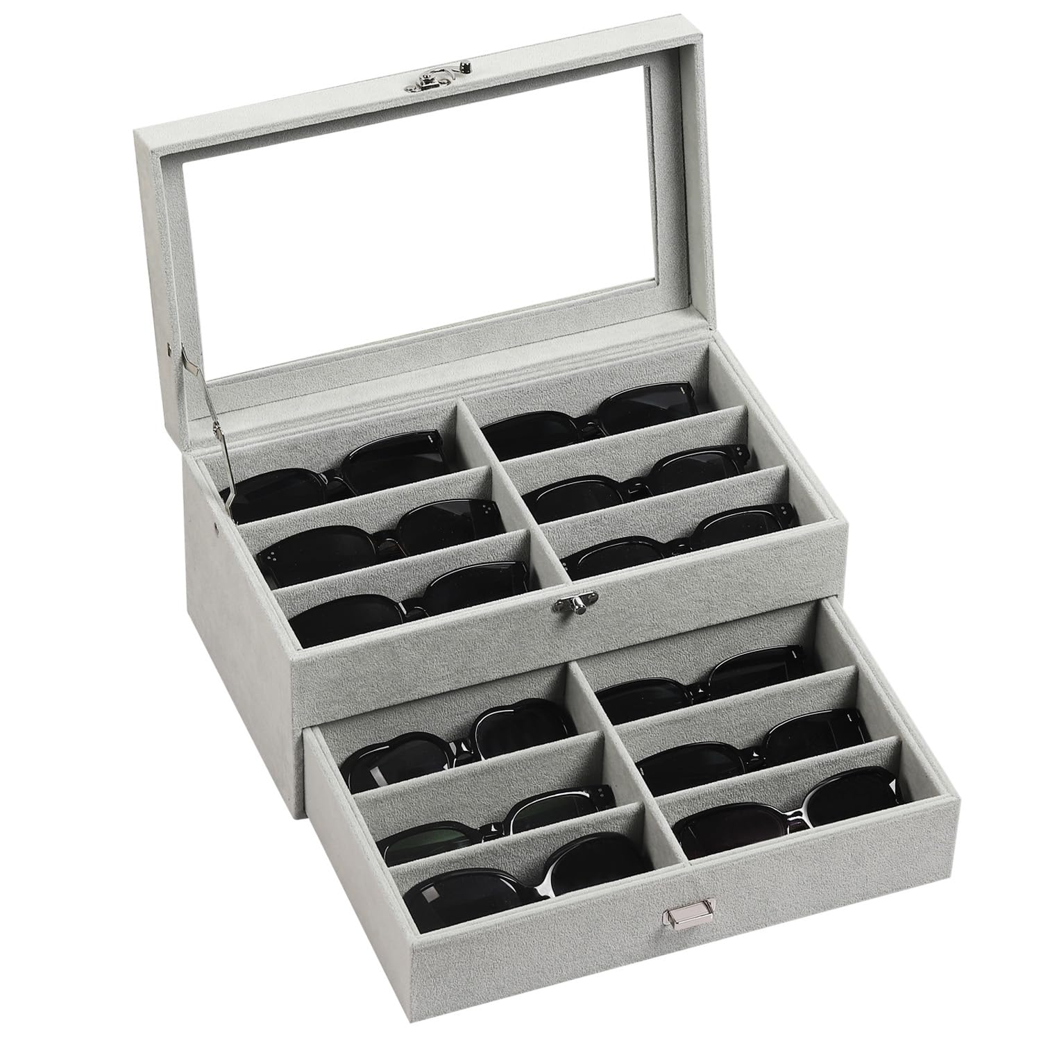 Snapklik.com : AUTOARK 12-Slot Sunglass Storage Organizer Box,2-Layer ...