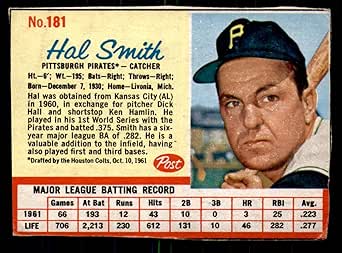Amazon.com: 1962 Post Cereal #181 Hal Smith Very Good Pirates ...