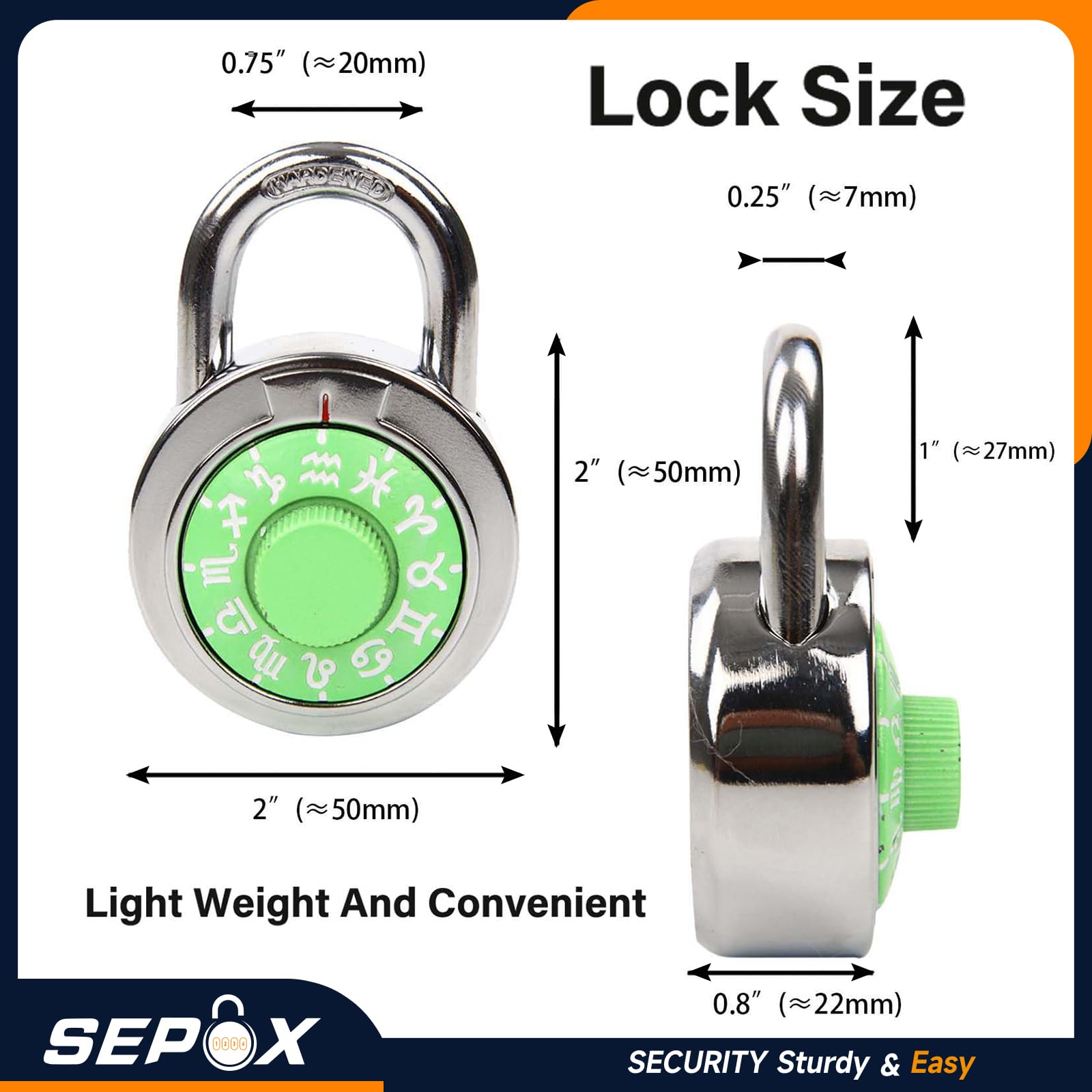 Snapklik.com : 12PCS Set Zodiac Series Dial Combination Lock, 2" Wide Steel Lock Body, 12 Zodiac ...