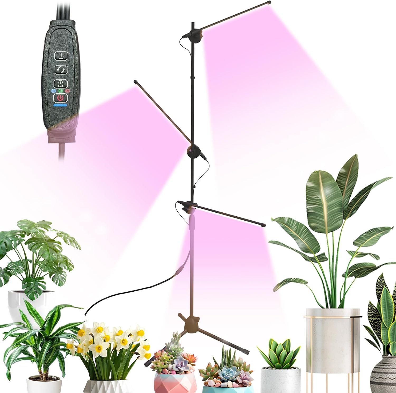 Amazon.com : JMXULONG Full Spectrum LED Plant Grow Light with Stand ...