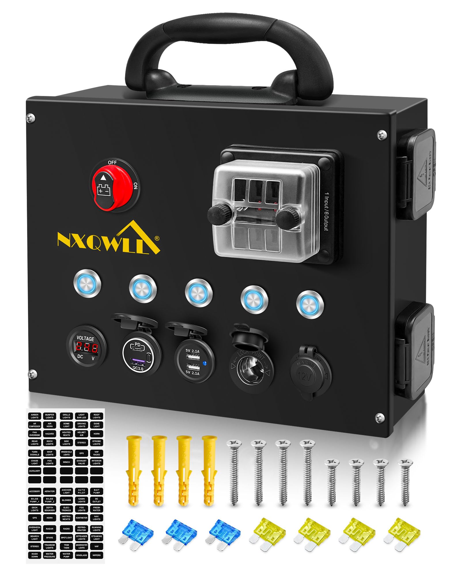Amazon.com: 12/24V Control Hub, Camping Electrical System Centre for ...