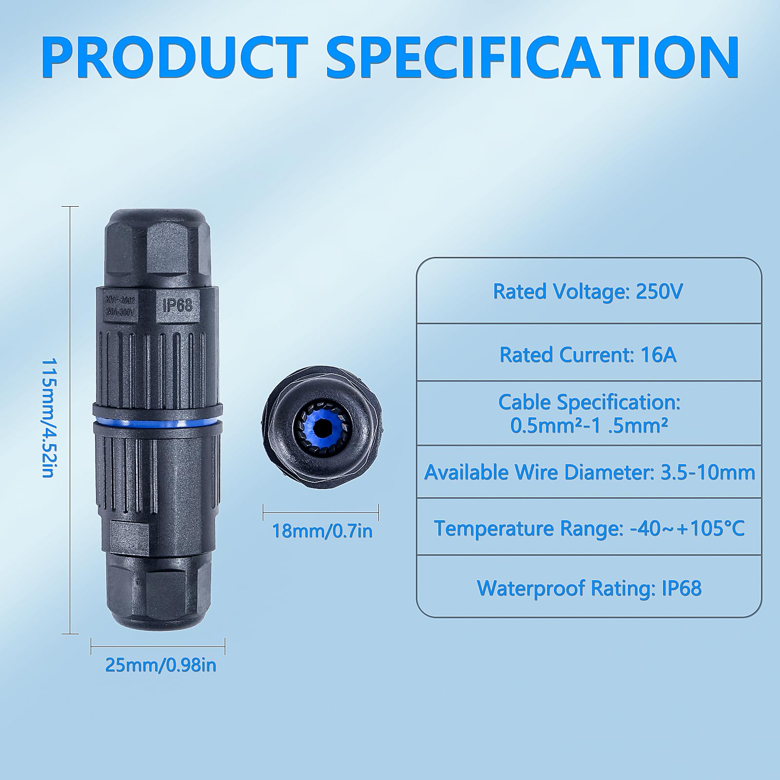 Snapklik.com : 5PCS IP68 Waterproof Electrical Cable Connector, Outdoor ...