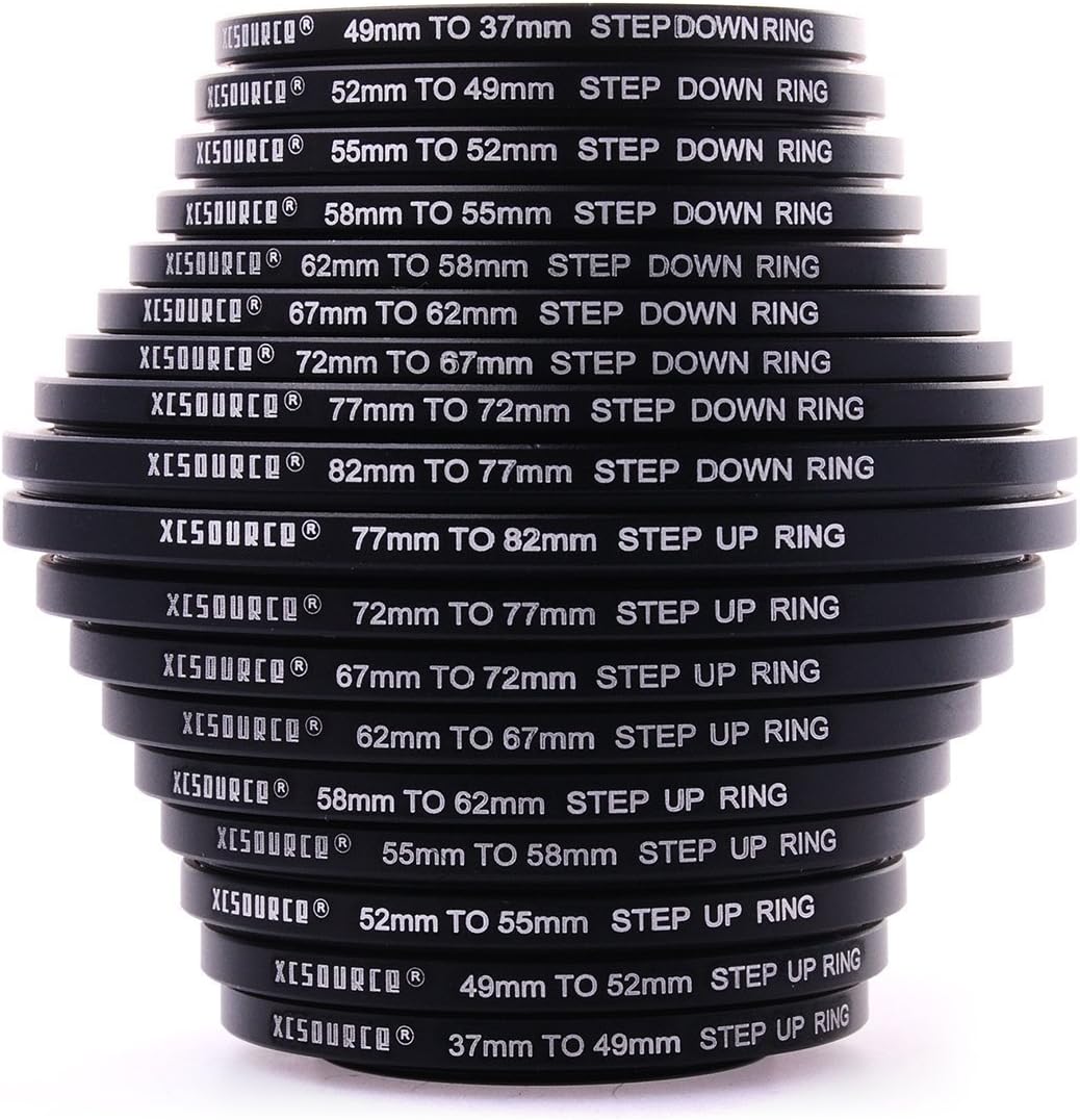 XCSOURCE 18pcs Stück Filter-Ring Objektiv Adapter Adapter-Set 37 49 52 ...
