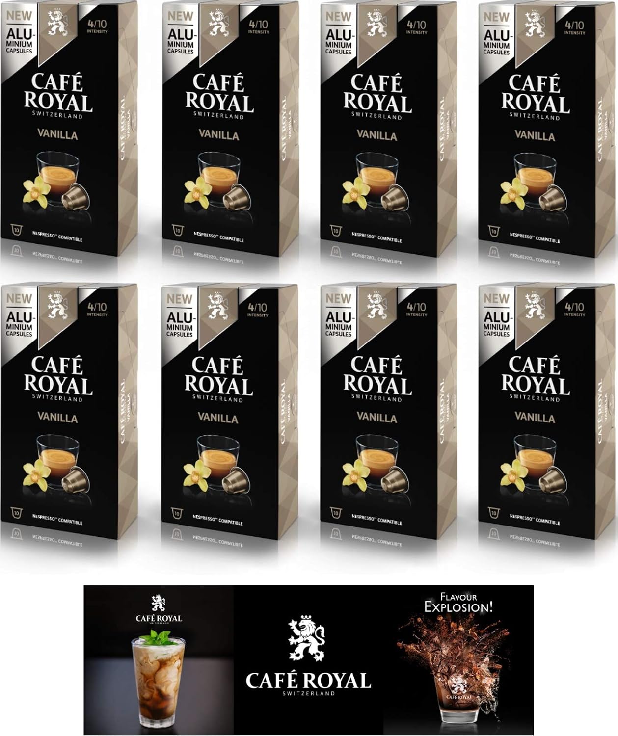Amazon.com: 80 x CAFE ROYAL - ESPRESSO VANILLA COFFEE - ALUMINIUM ...