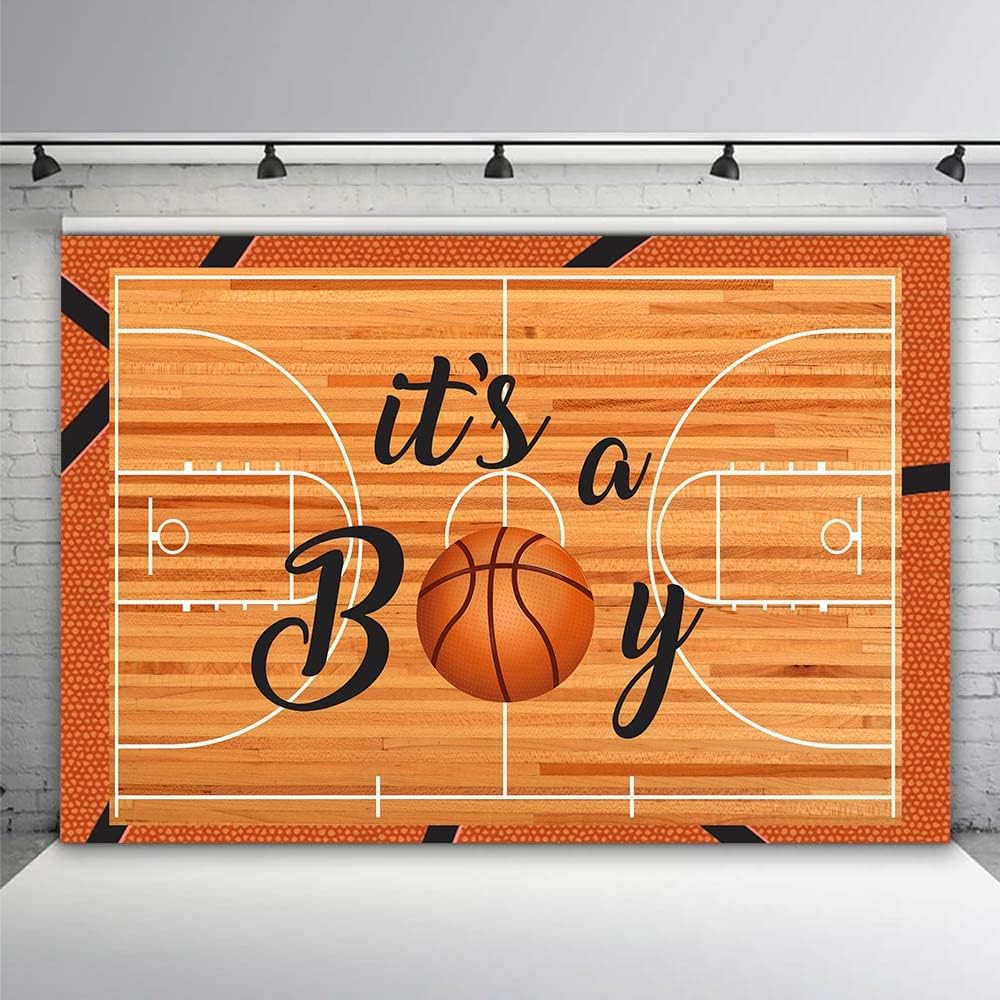 Amazon.com : TERSUM Basketball Baby Shower Backdrop, 7x5ft It's a Boy ...