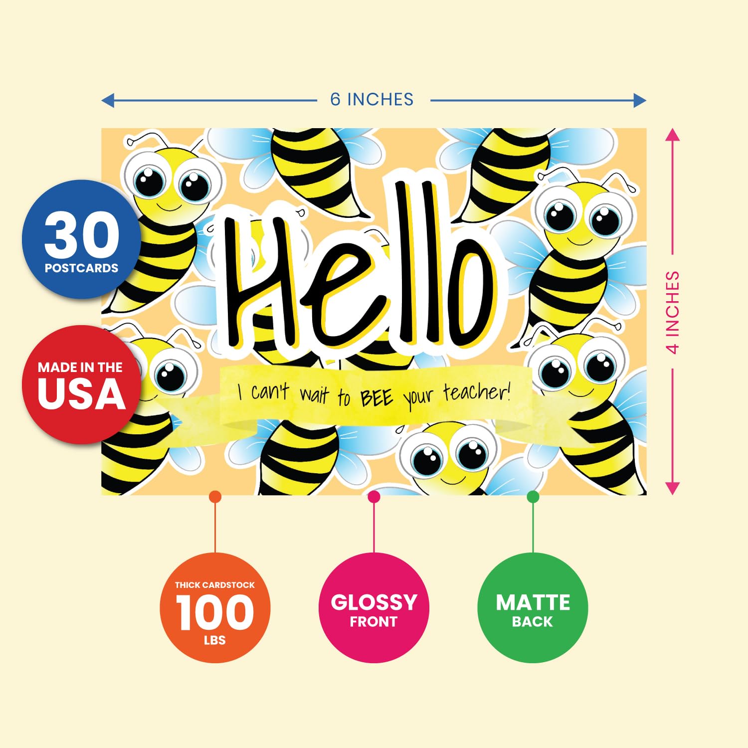 Bumble Bee Theme Cards Bumble Bee Welcome Back To School Postcards - 30 ...