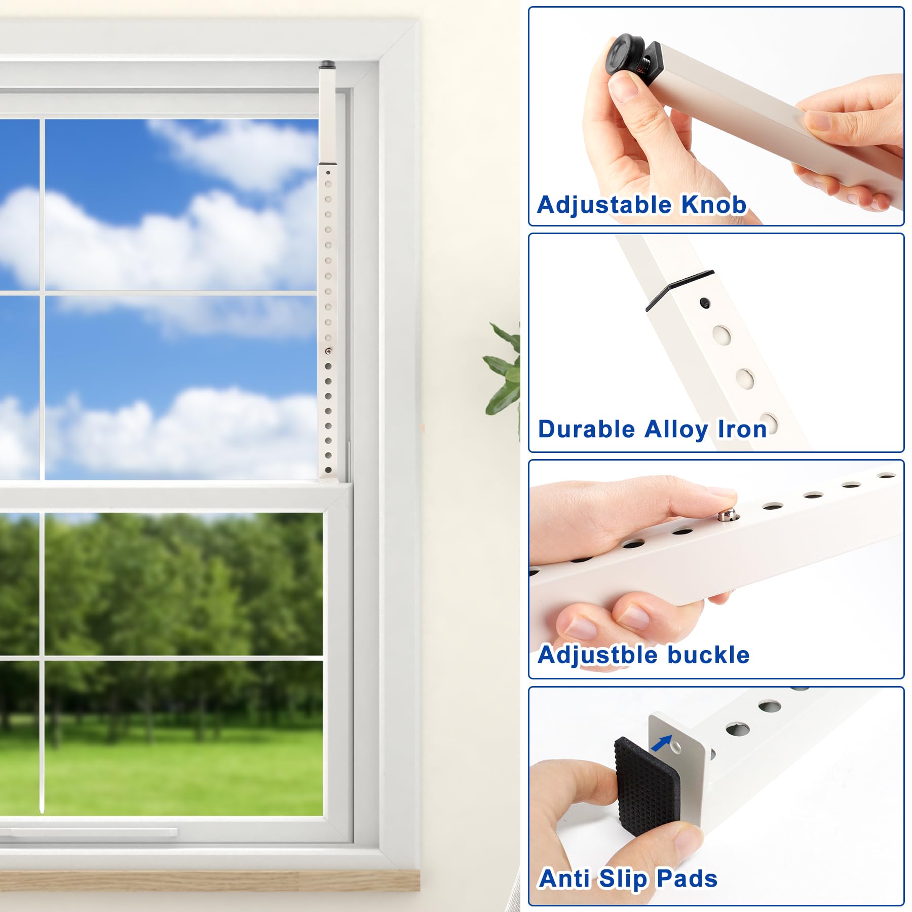 Snapklik.com : Wintcomfort Adjustable Window Security Bar, Heavy Duty ...