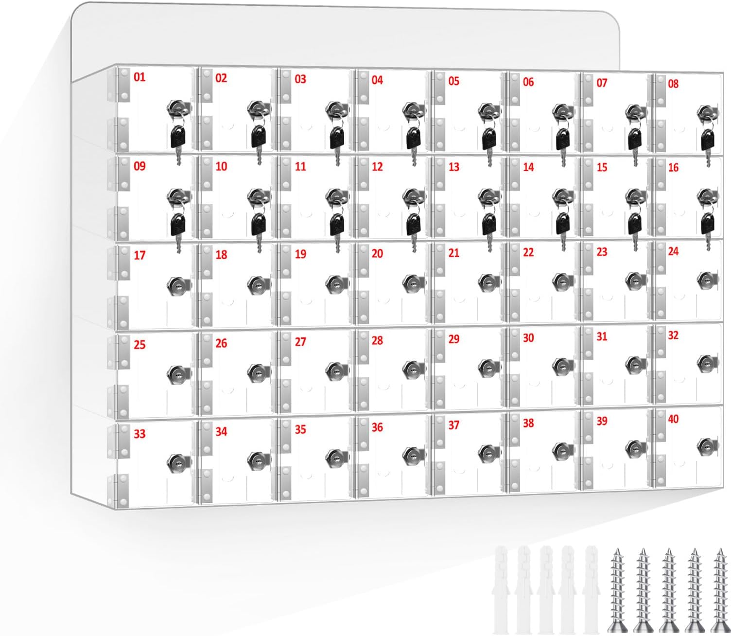 Amazon.com: YOEXTO 40 Slots Acrylic Cell Phone Storage Locker, 33" x 7. ...