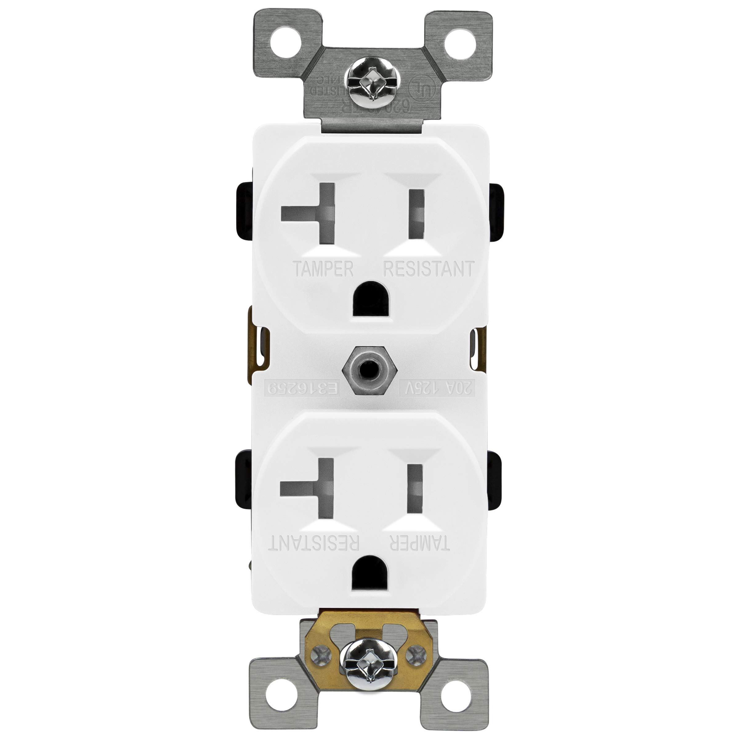 Snapklik.com : White Duplex Receptacle, Tamper-Resistant, Commercial ...
